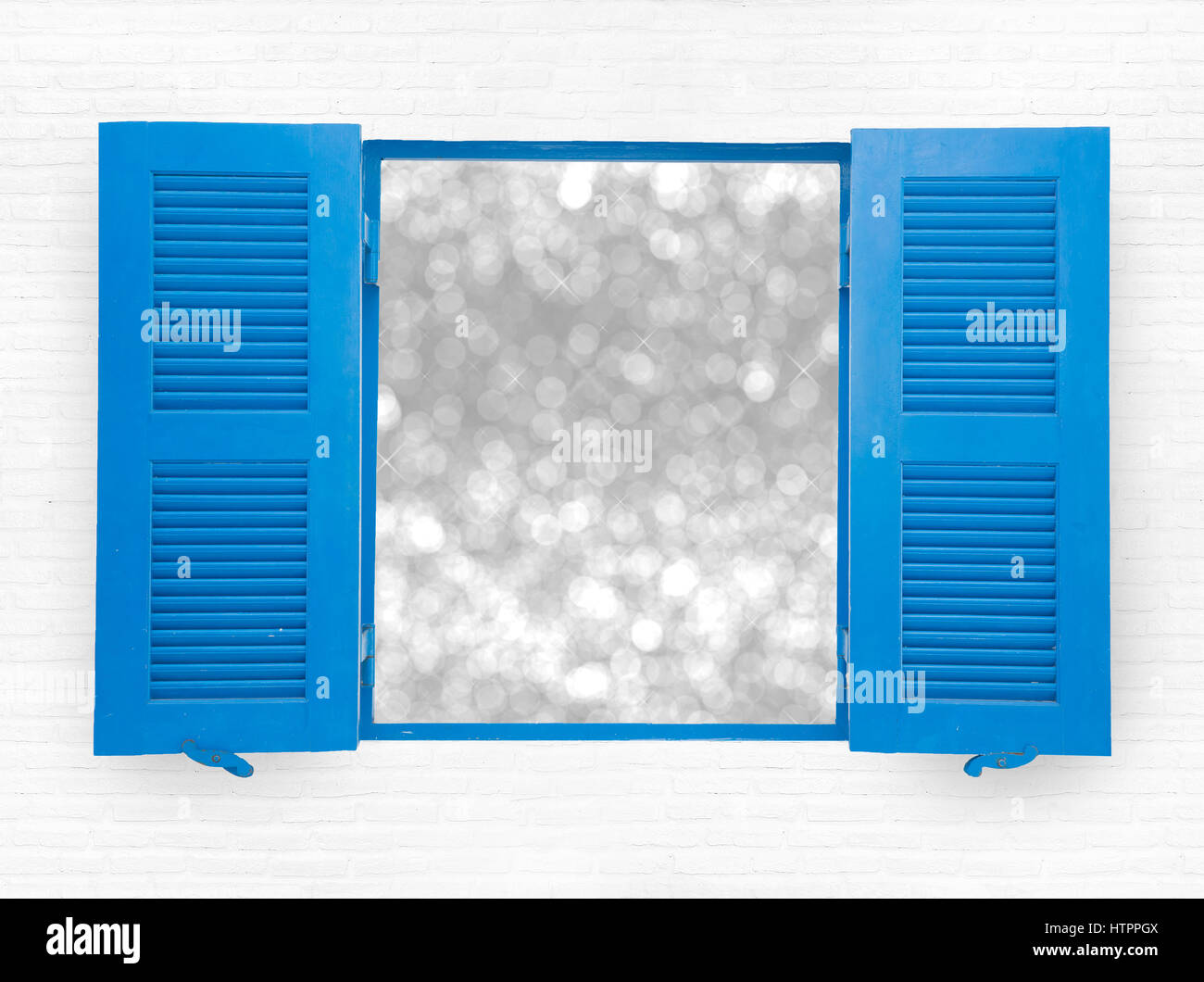 blue opened windows on white wall Stock Photo - Alamy