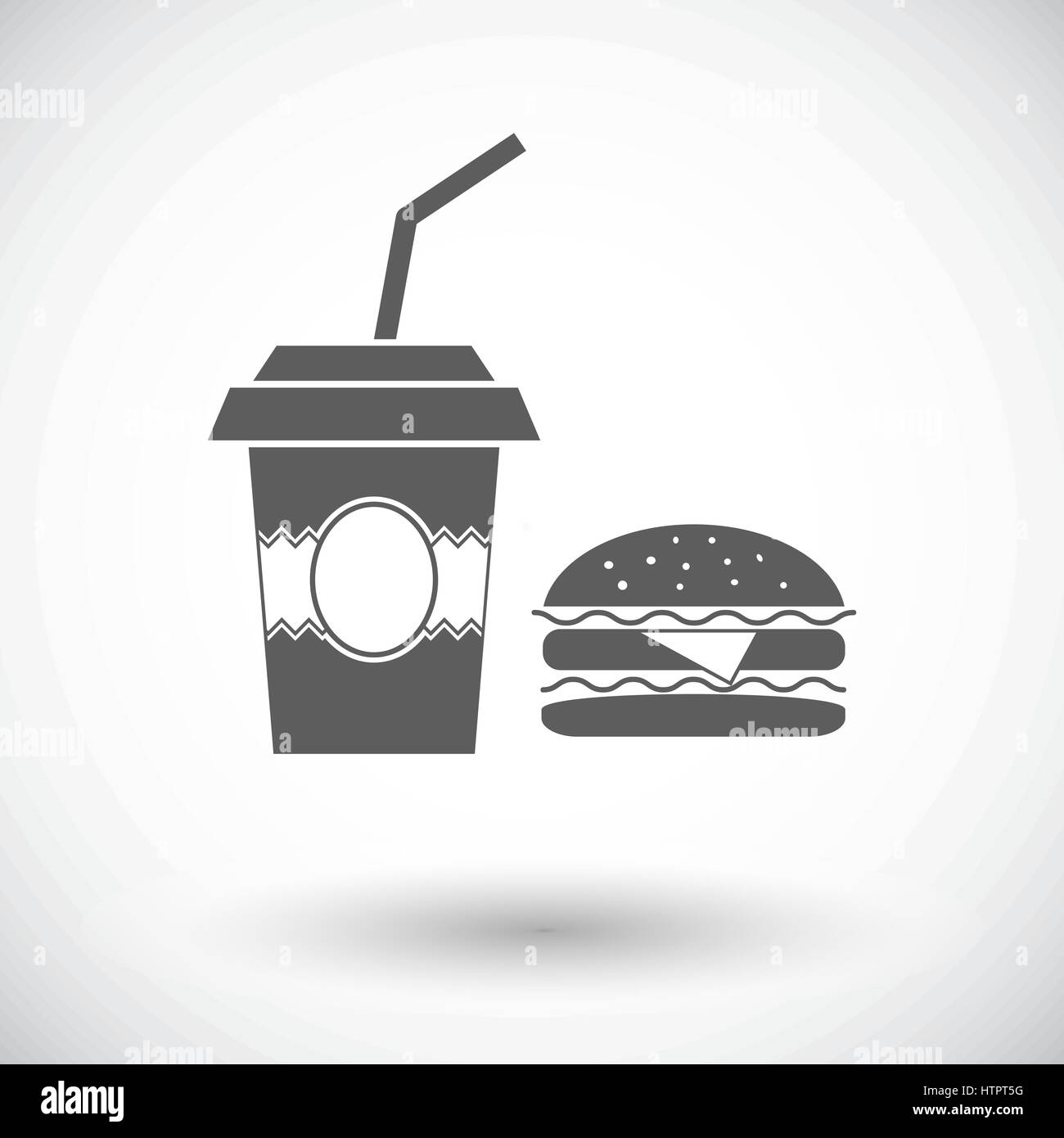Fast food. Single flat icon on white background. Vector illustration ...