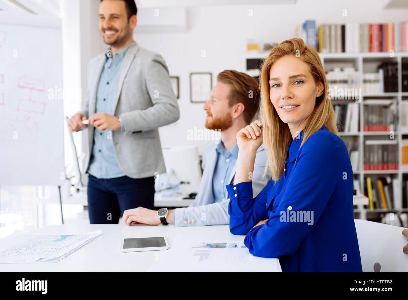 Busy business people working in office Stock Photo - Alamy