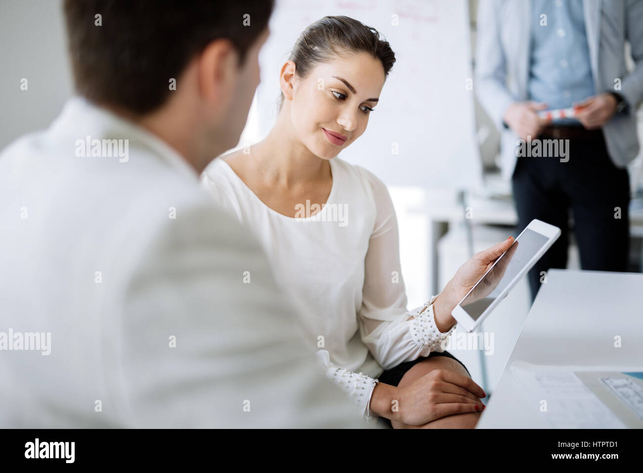 Busy business people working in office Stock Photo - Alamy
