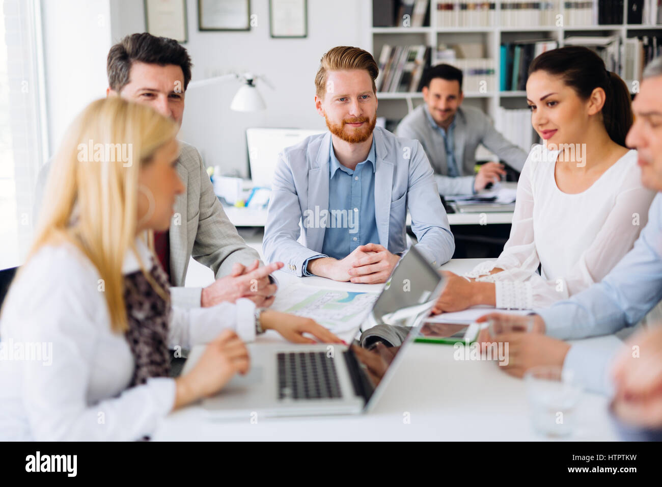 Busy business people working in office Stock Photo - Alamy