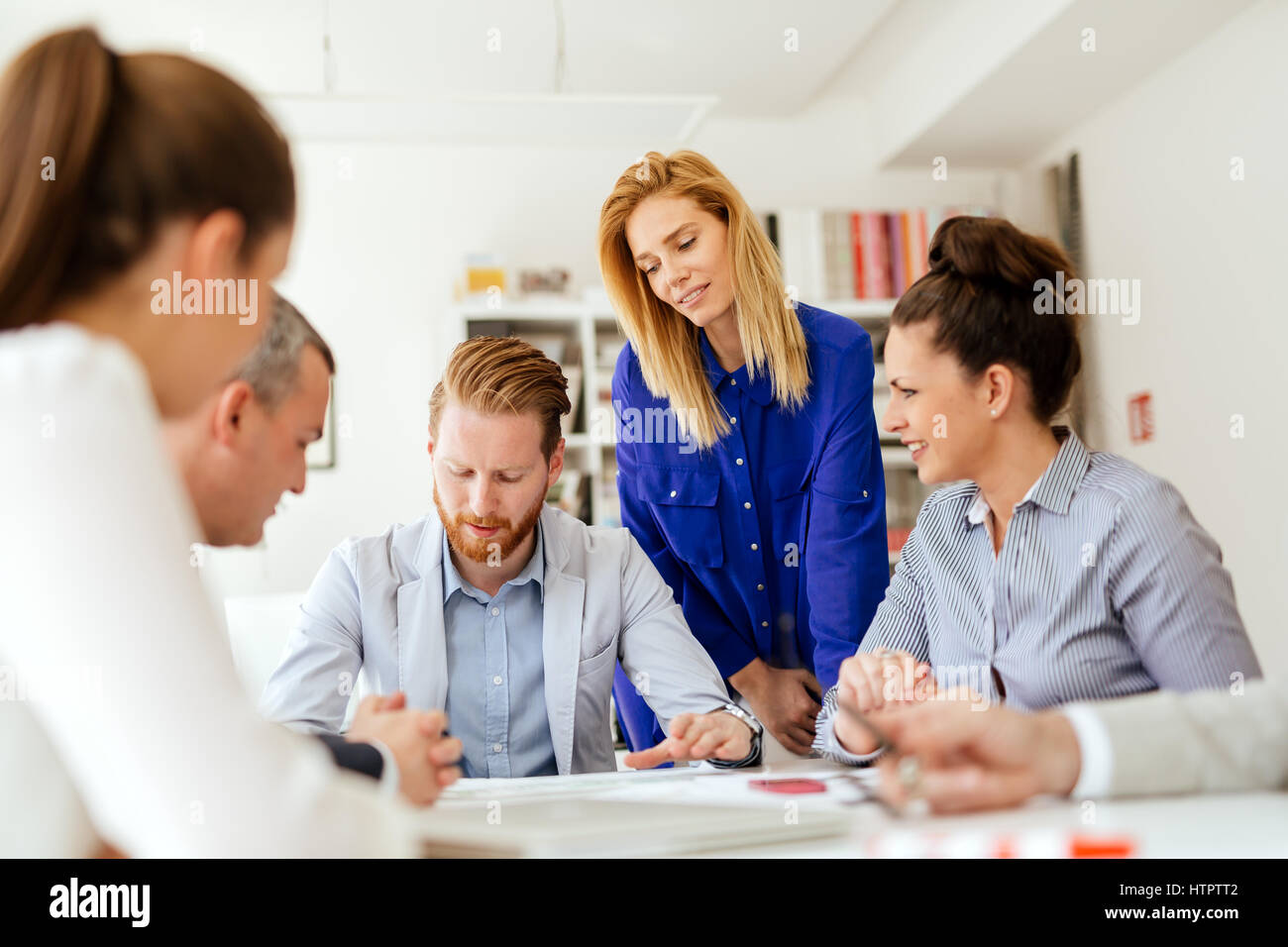 Business people discussing future plans in modern office Stock Photo ...