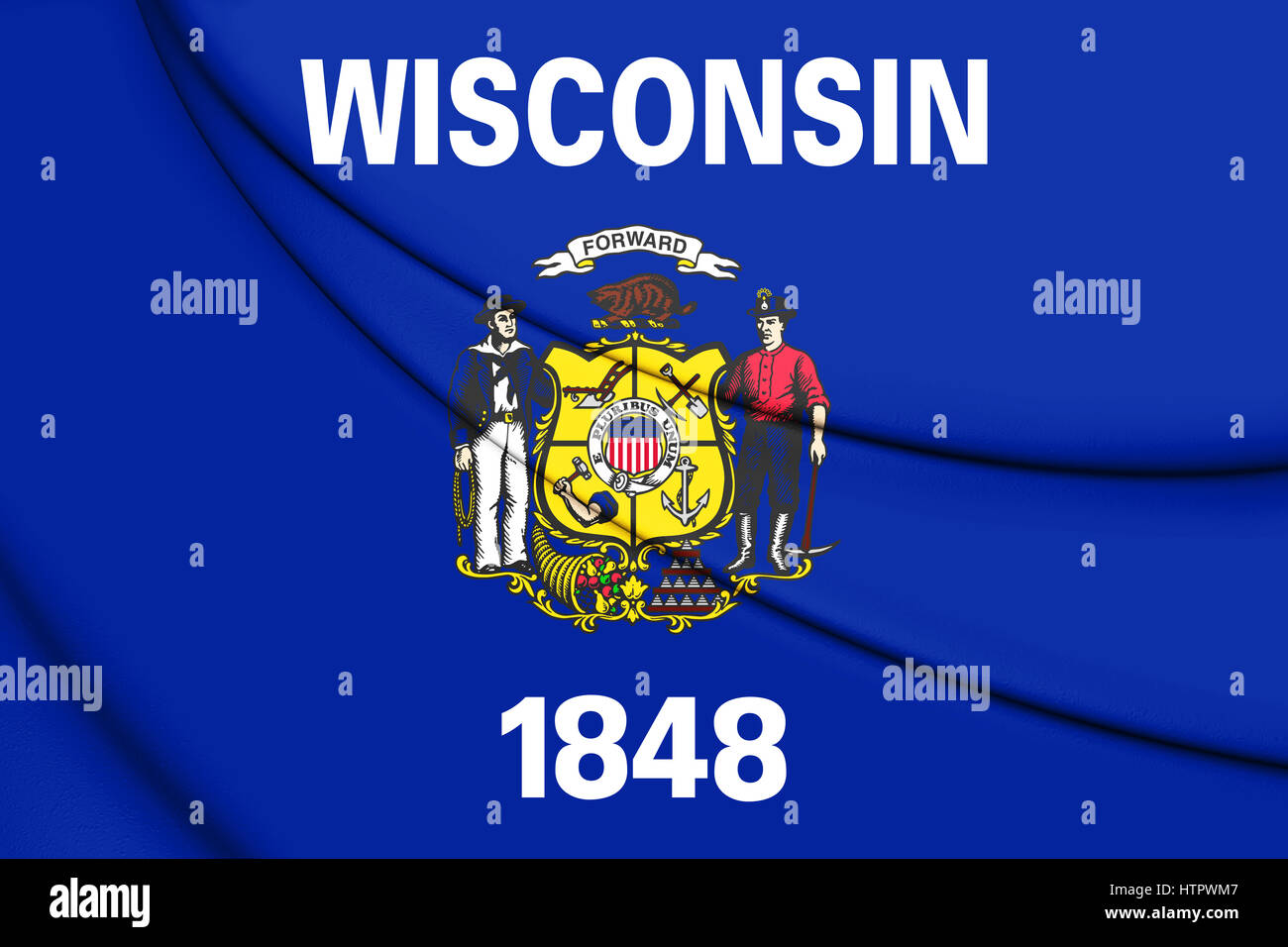 3D Flag of Wisconsin, USA. 3D Illustration Stock Photo - Alamy