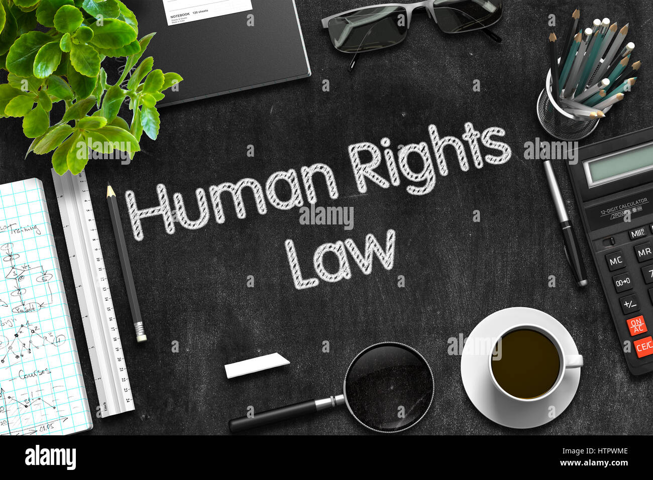 Human Rights Law on Black Chalkboard. 3D Rendering Stock Photo - Alamy