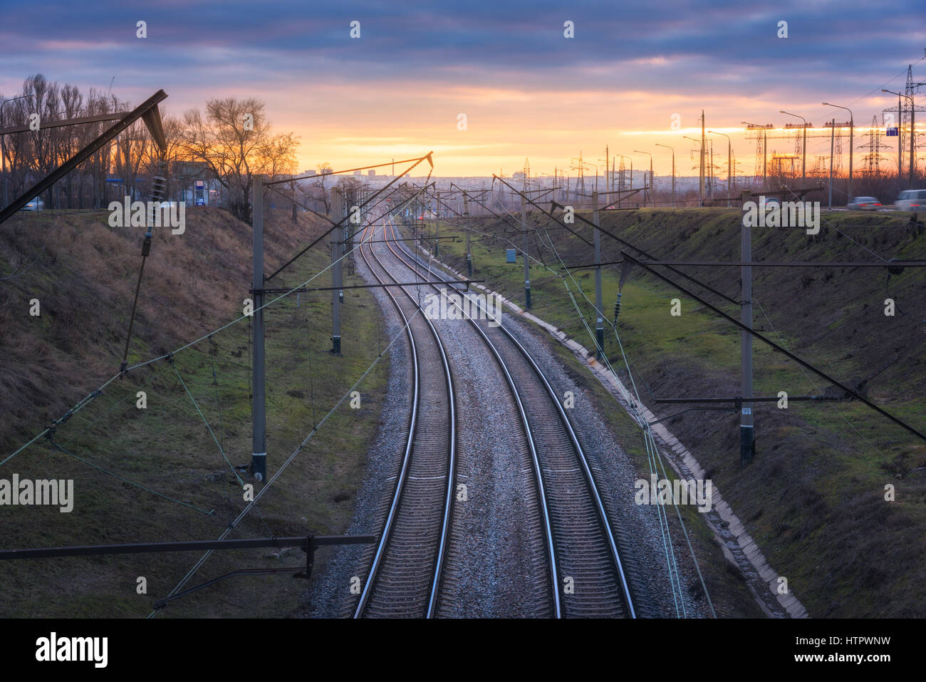 Beautiful train on bridge hi-res stock photography and images - Alamy