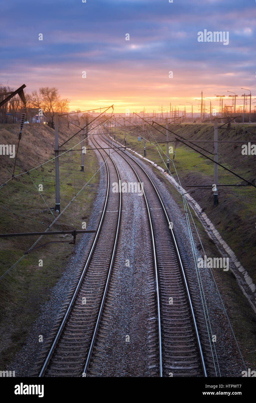 Beautiful train on bridge hi-res stock photography and images - Alamy