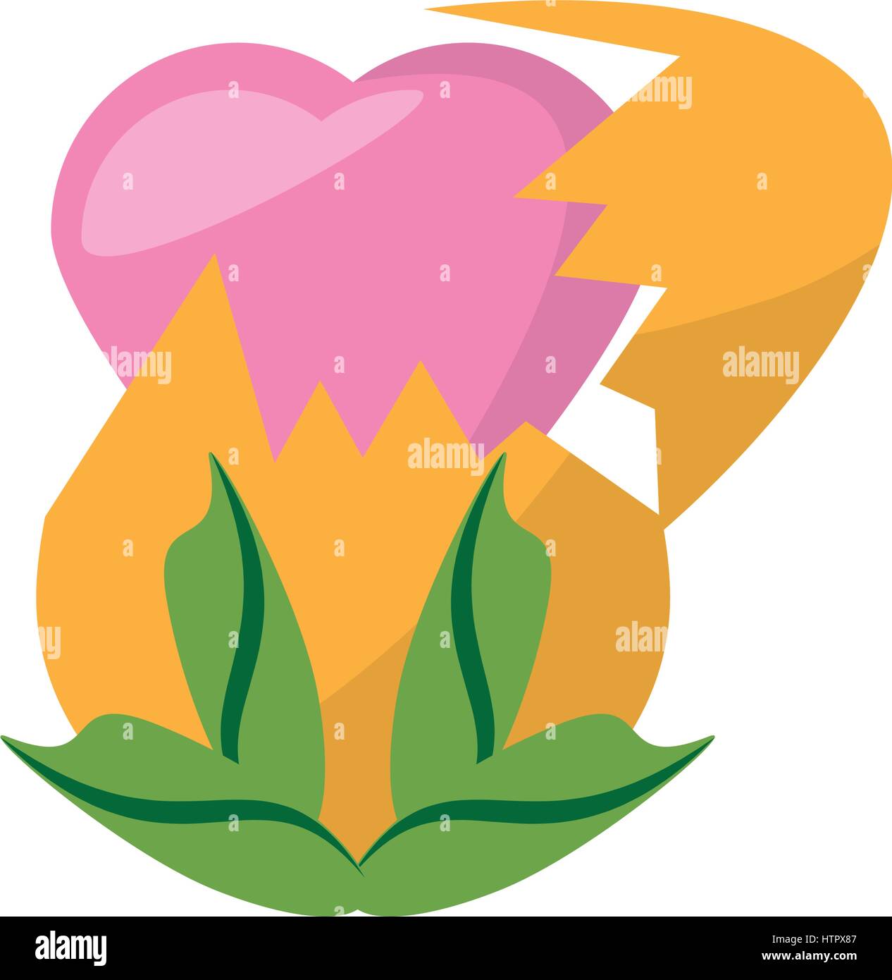 easter egg with pink heart decoration Stock Vector Image & Art - Alamy