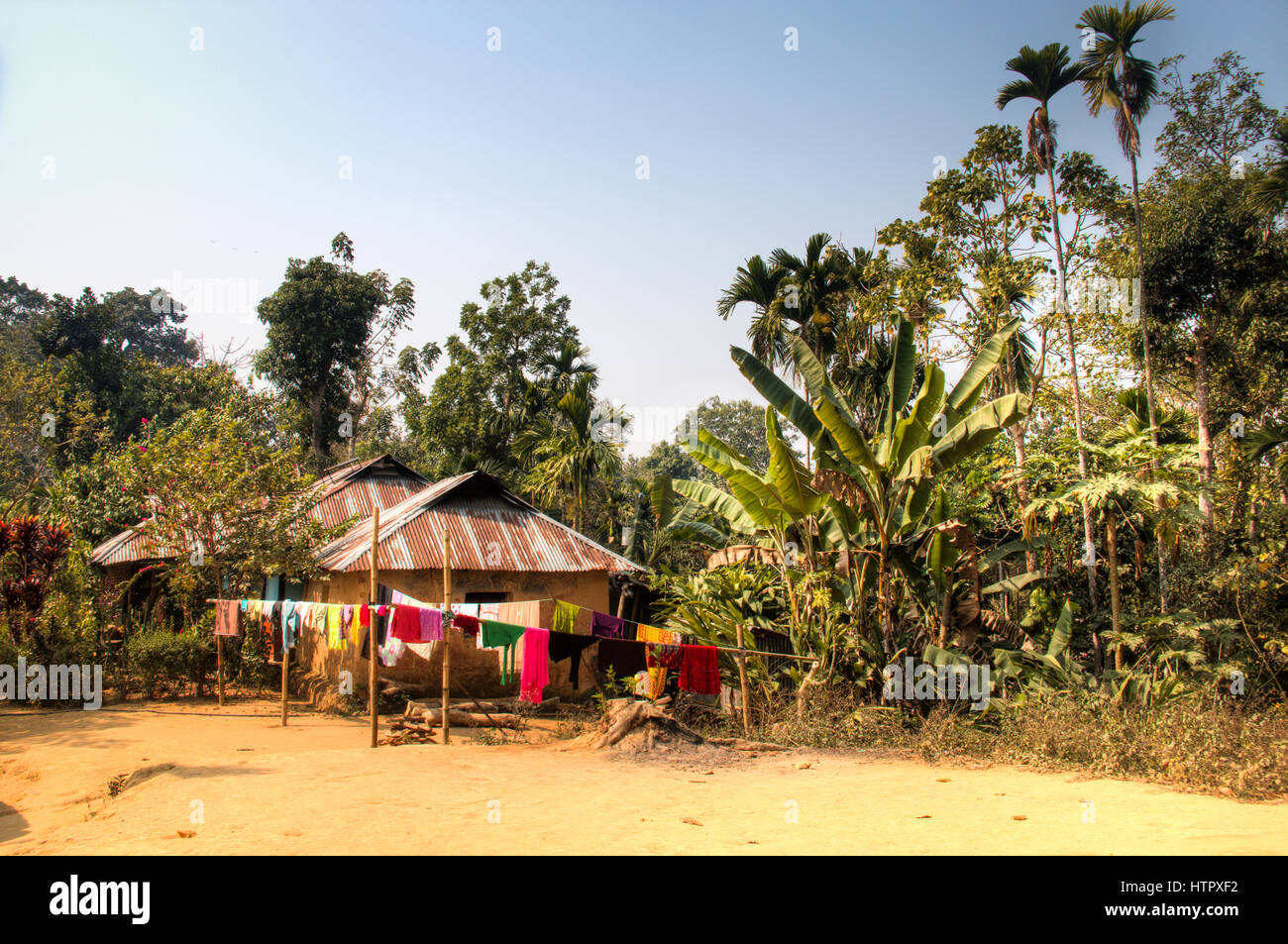 Village in the famous Lawacharra national park in Srimangal in the ...