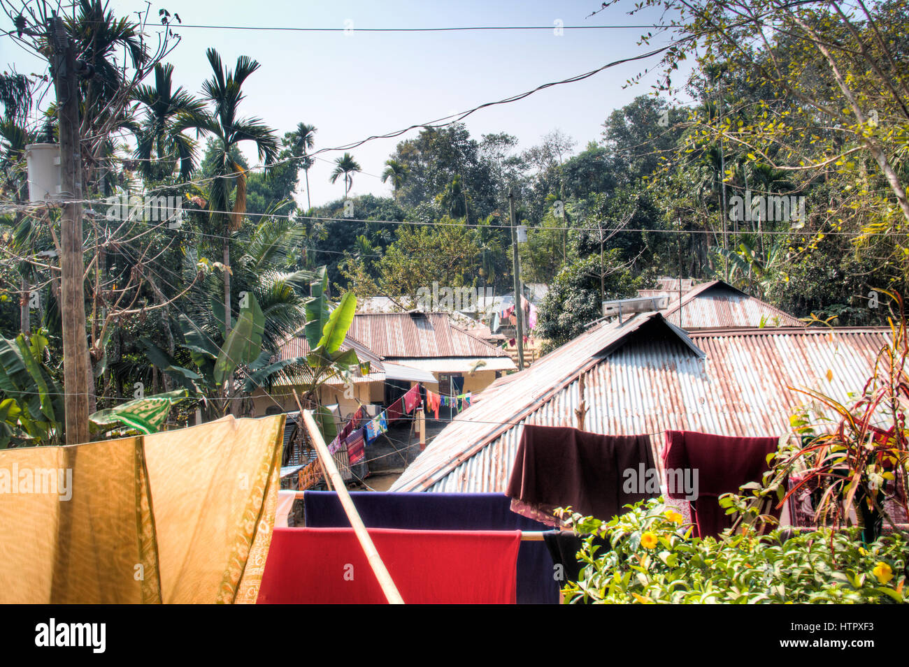 Village in the famous Lawacharra national park in Srimangal in the ...