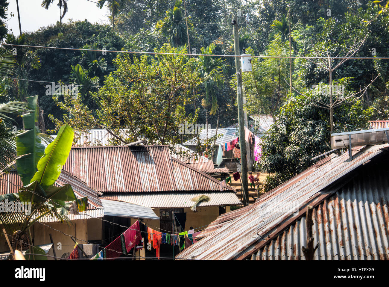 Village in the famous Lawacharra national park in Srimangal in the ...