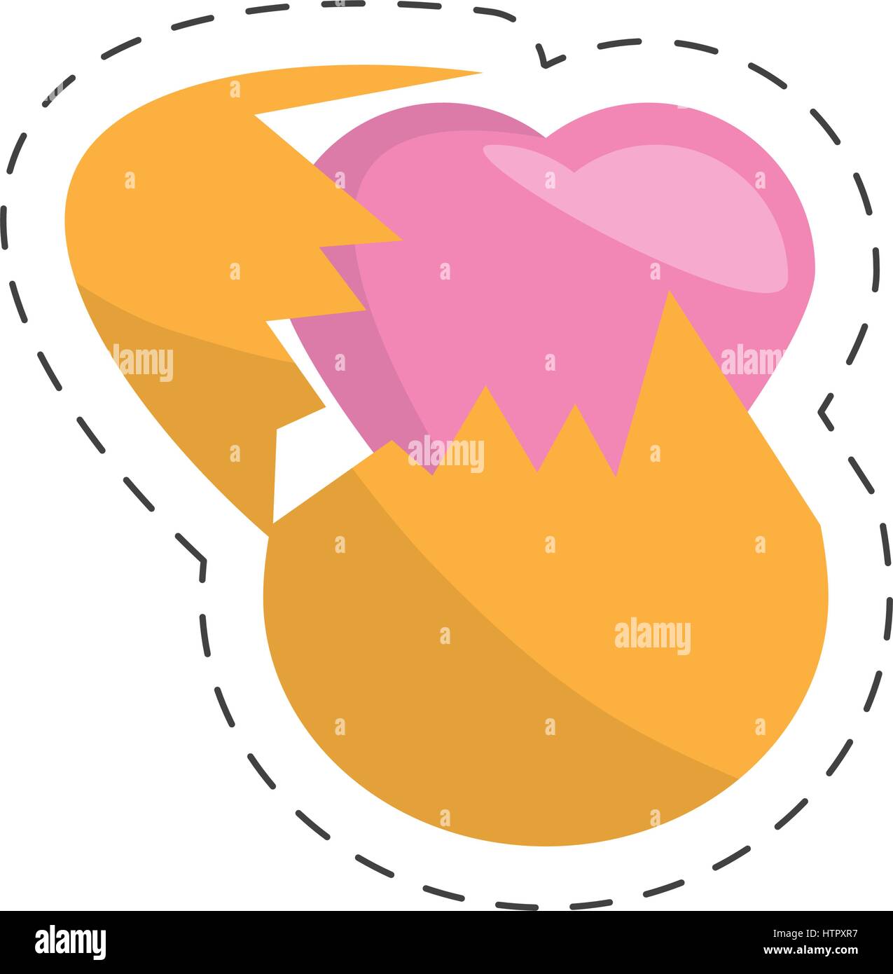 easter egg with pink heart - cut line Stock Vector Image & Art - Alamy