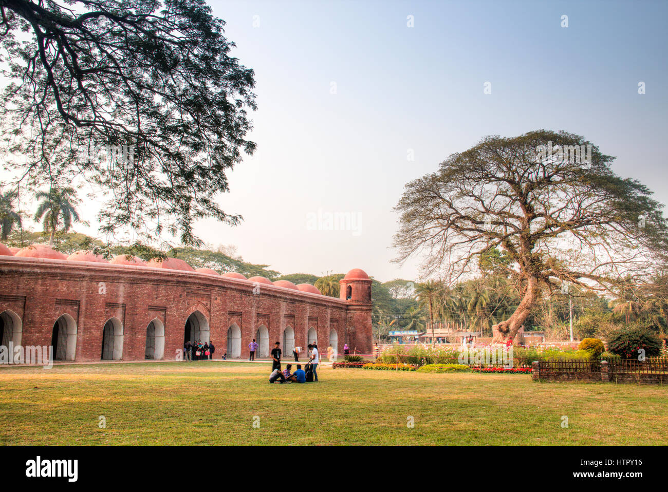 BAGERHAT, BANGLADESH - FEBRUARY 2017: Shait Gumbad Mosque in Bagerhat ...