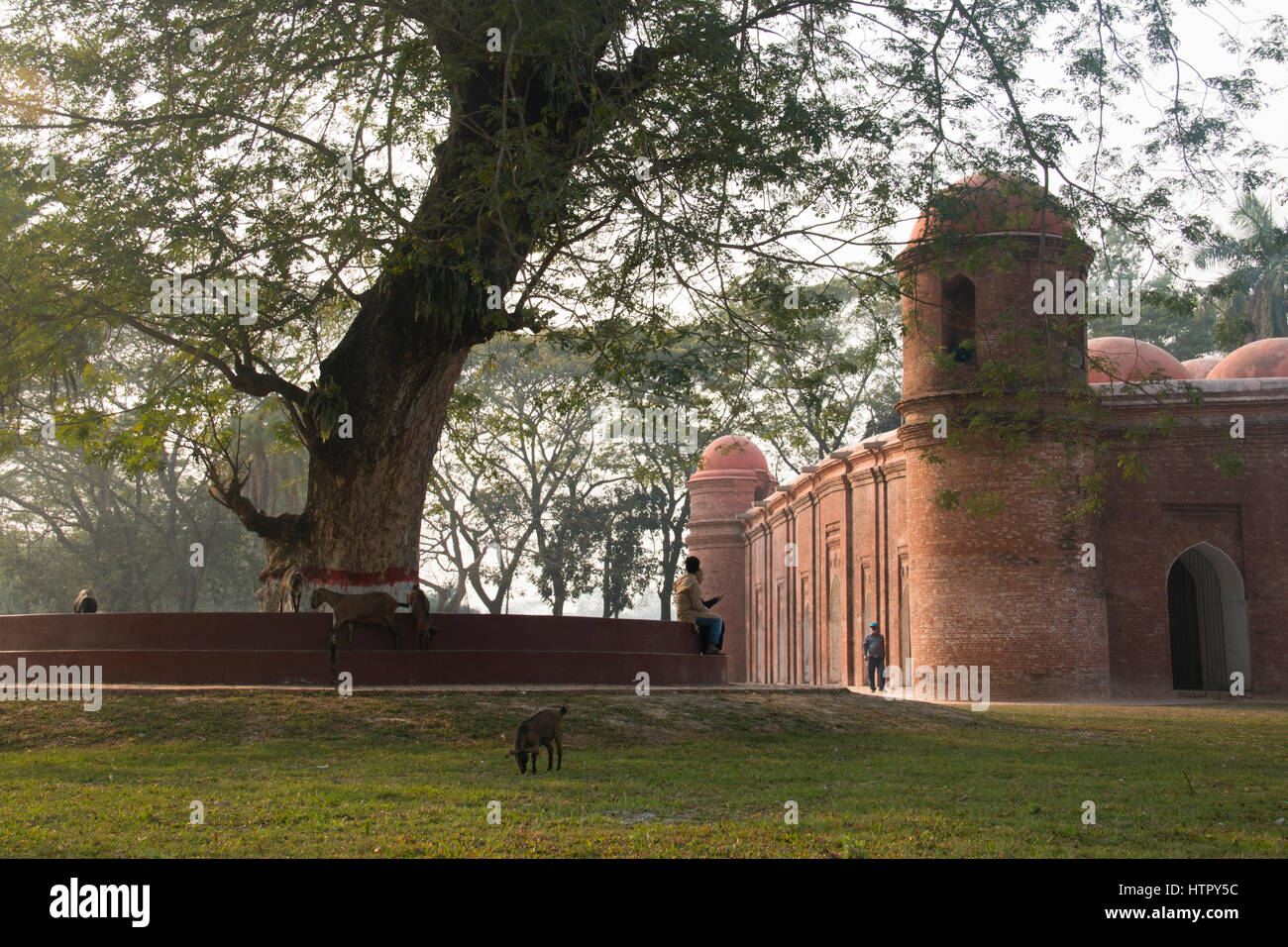 BAGERHAT, BANGLADESH - FEBRUARY 2017: Shait Gumbad Mosque in Bagerhat ...