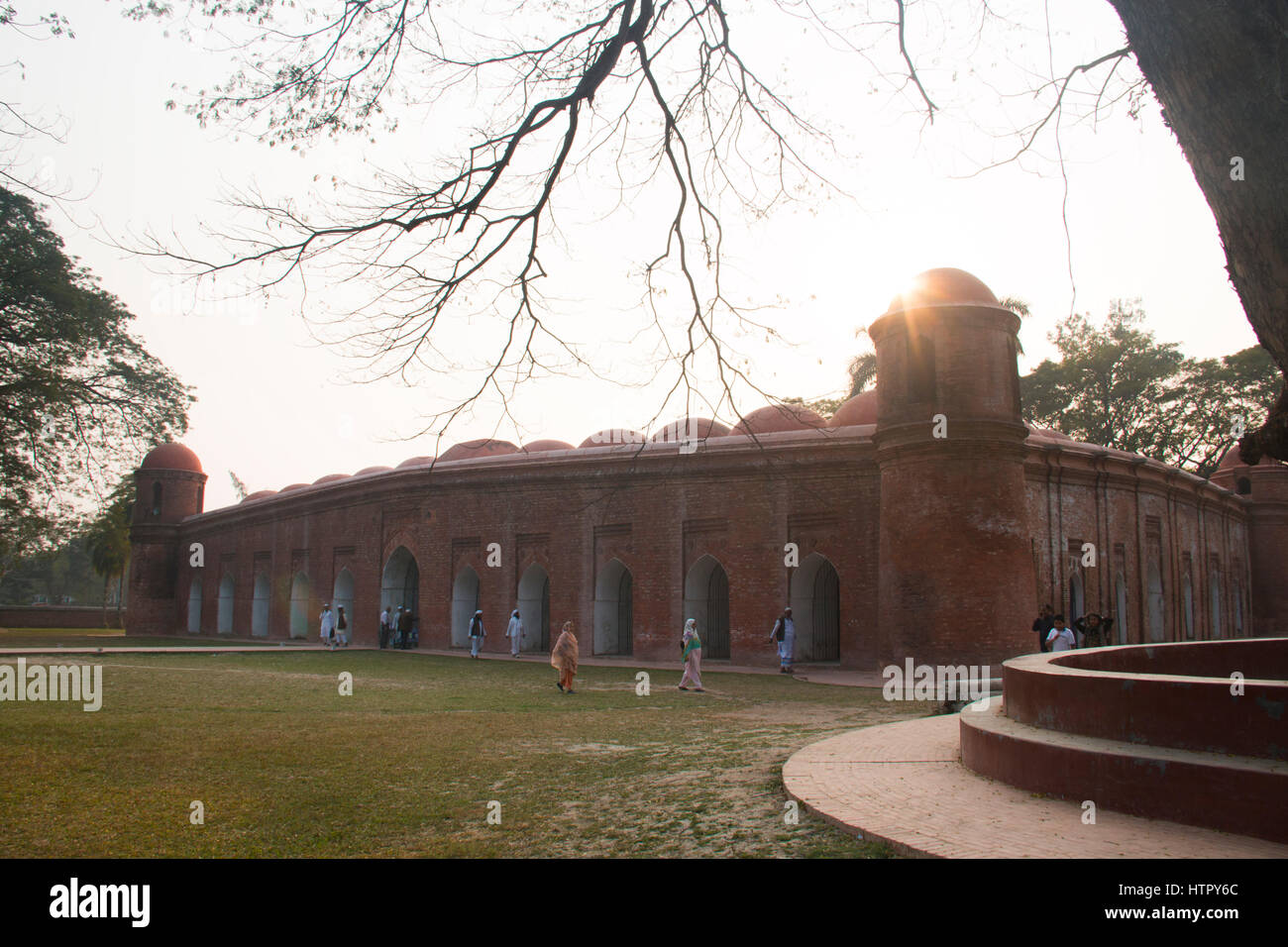 BAGERHAT, BANGLADESH - FEBRUARY 2017: Shait Gumbad Mosque in Bagerhat ...