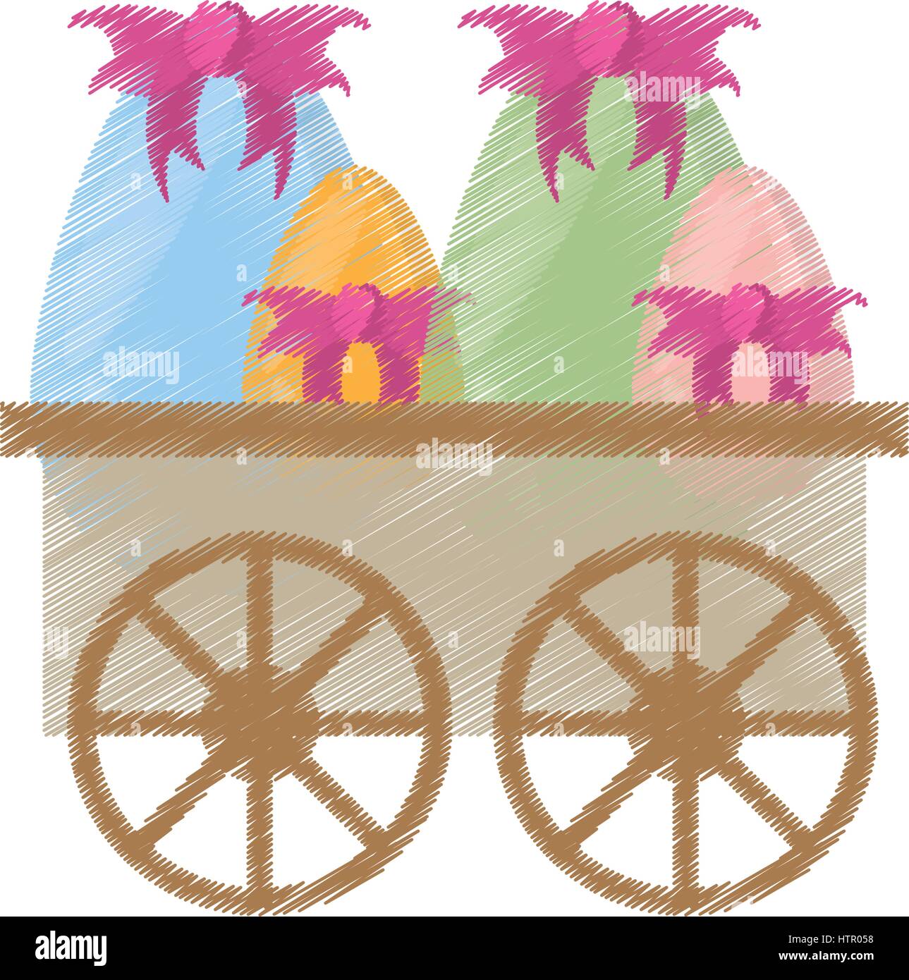 drawing cart with differents easter egg bow Stock Vector Image & Art ...