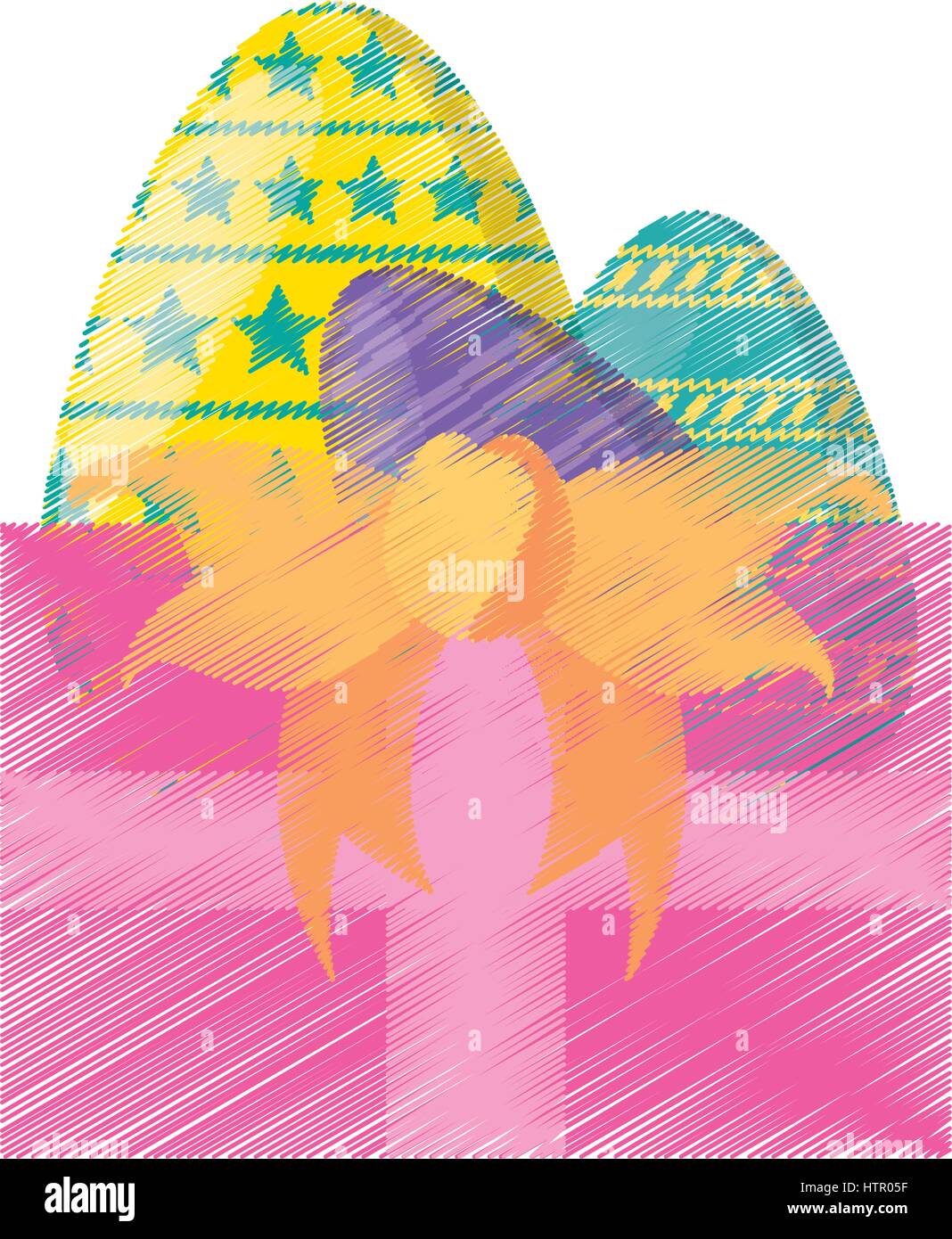 drawing gift box with easter eggs Stock Vector Image & Art - Alamy