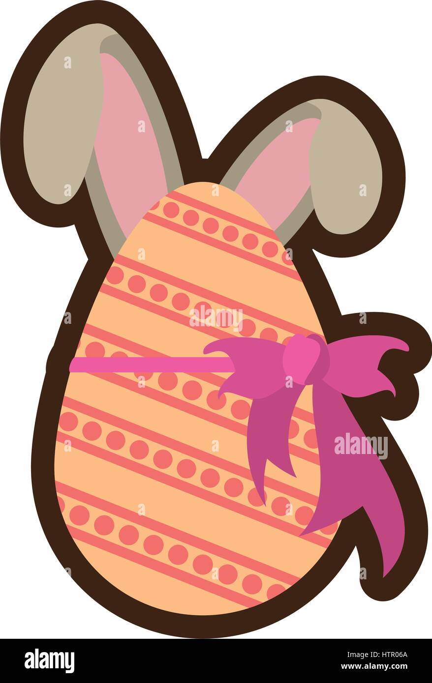 cartoon easter egg ear paw rabbit decoration Stock Vector Image & Art - Alamy