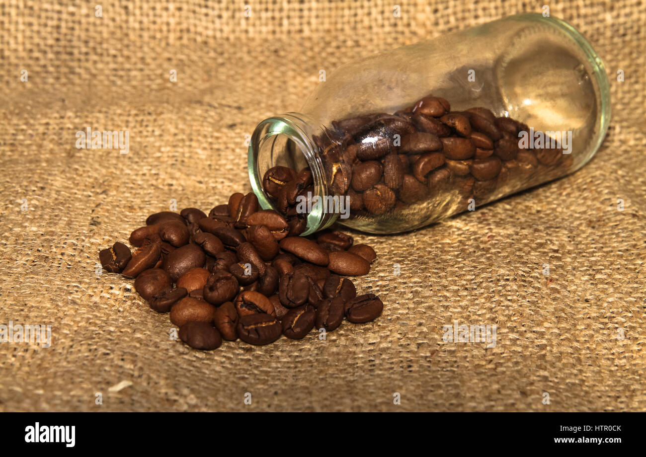 Arabic Roasted Coffee Beans on Sack Background Stock Photo - Alamy