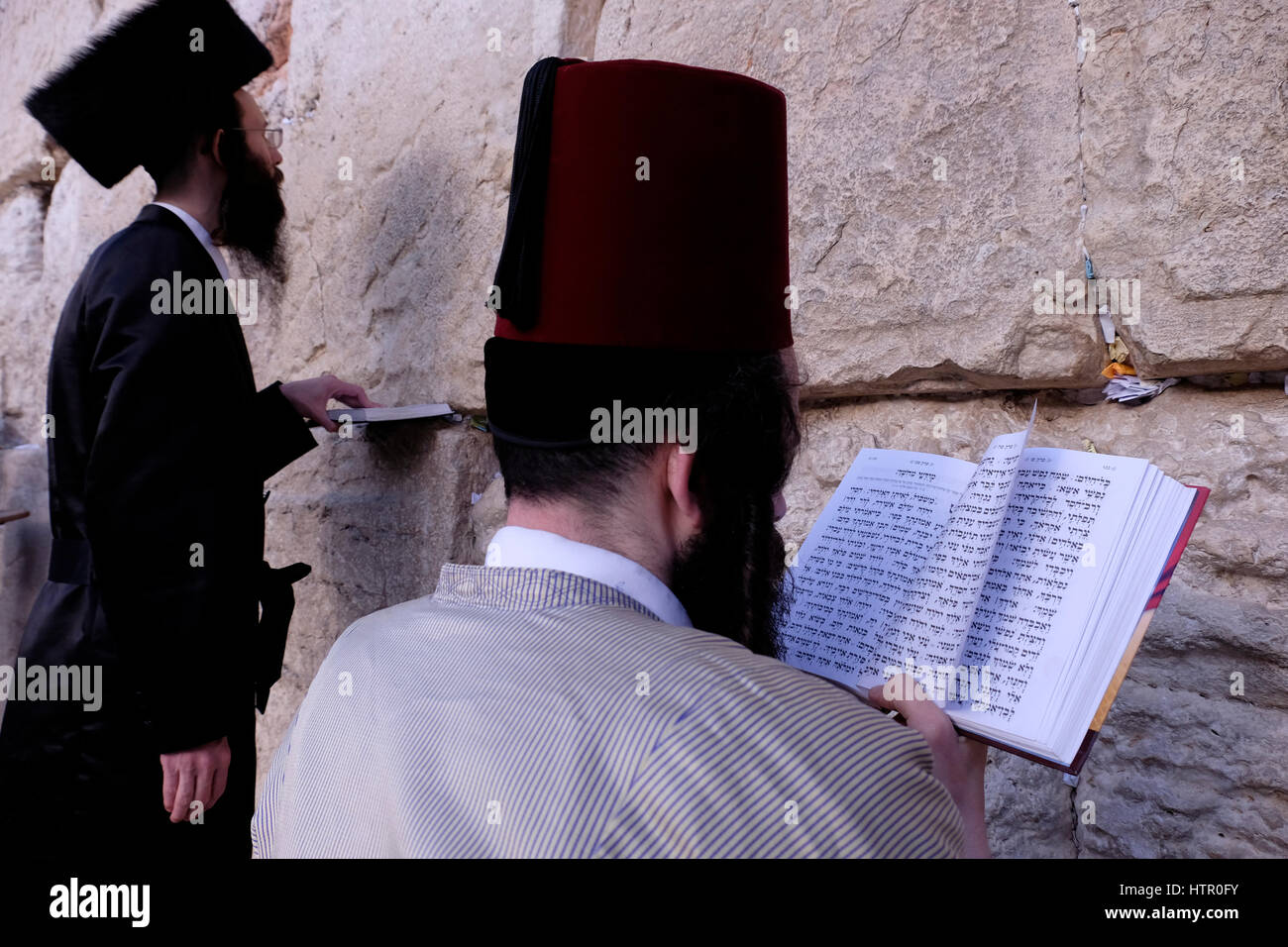 An Ultra Orthodox Jew wearing a traditional Muslim Tarboosh or Fez hat ...
