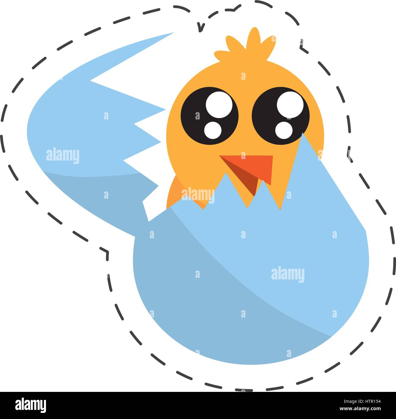 cute chicken easter egg broken - cut line Stock Vector Image & Art - Alamy