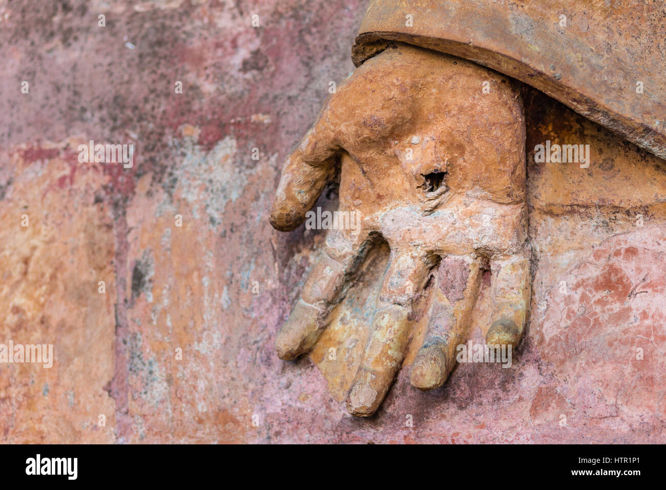 detail of statue with hand with the stigmata Stock Photo - Alamy