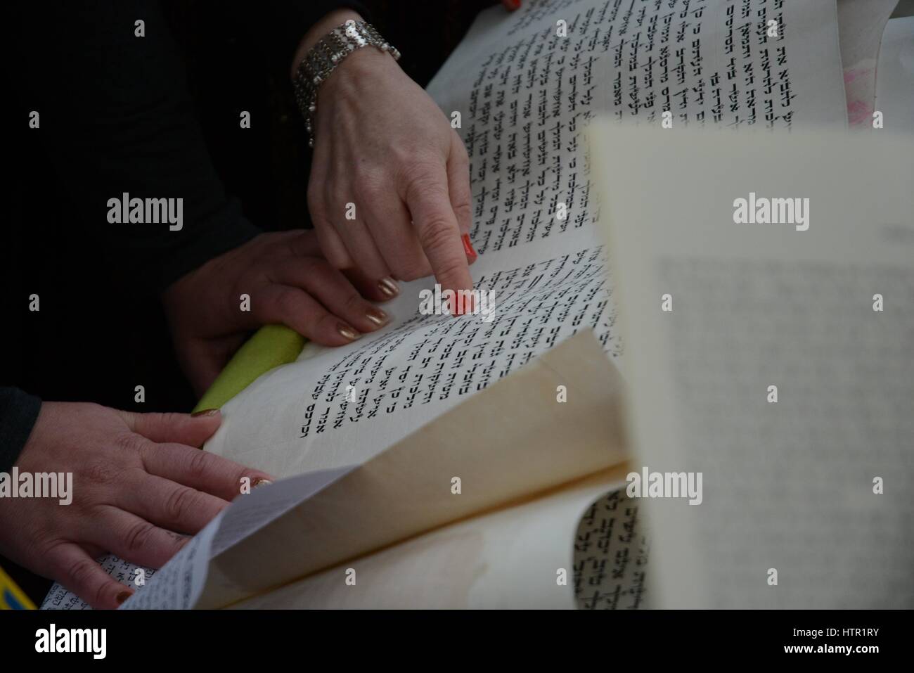 Jerusalem, Israel. 13th Mar, 2017. Women of the Wall reading the ...