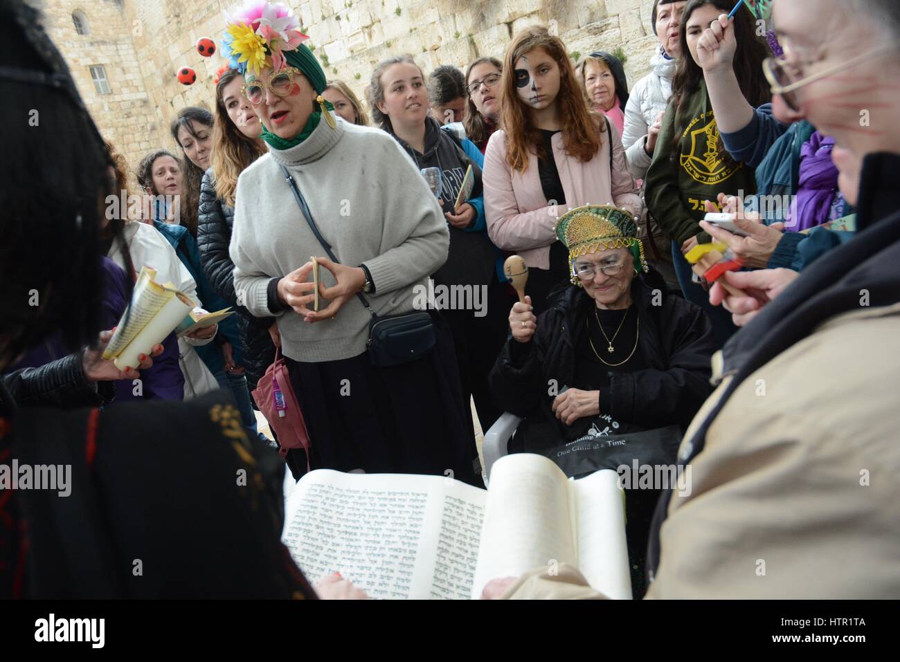 Jerusalem, Israel. 13th Mar, 2017. Women of the Wall reading the ...