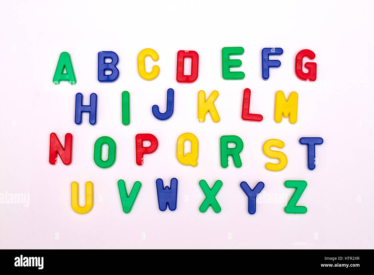 Detailed plastic letters on a pure white background Stock Photo - Alamy