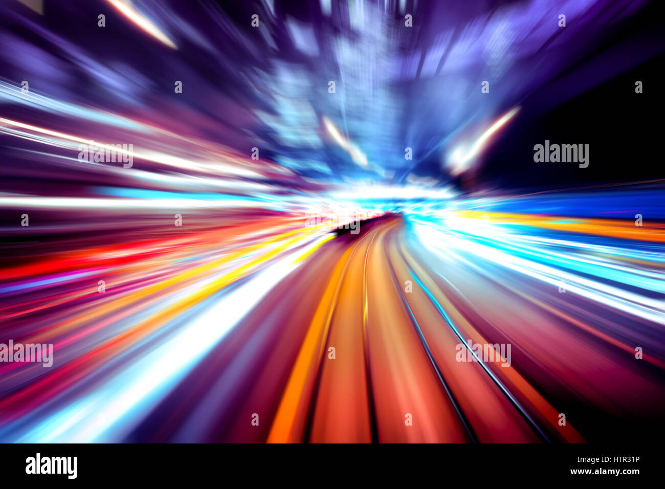 moving traffic light trails at night Stock Photo - Alamy
