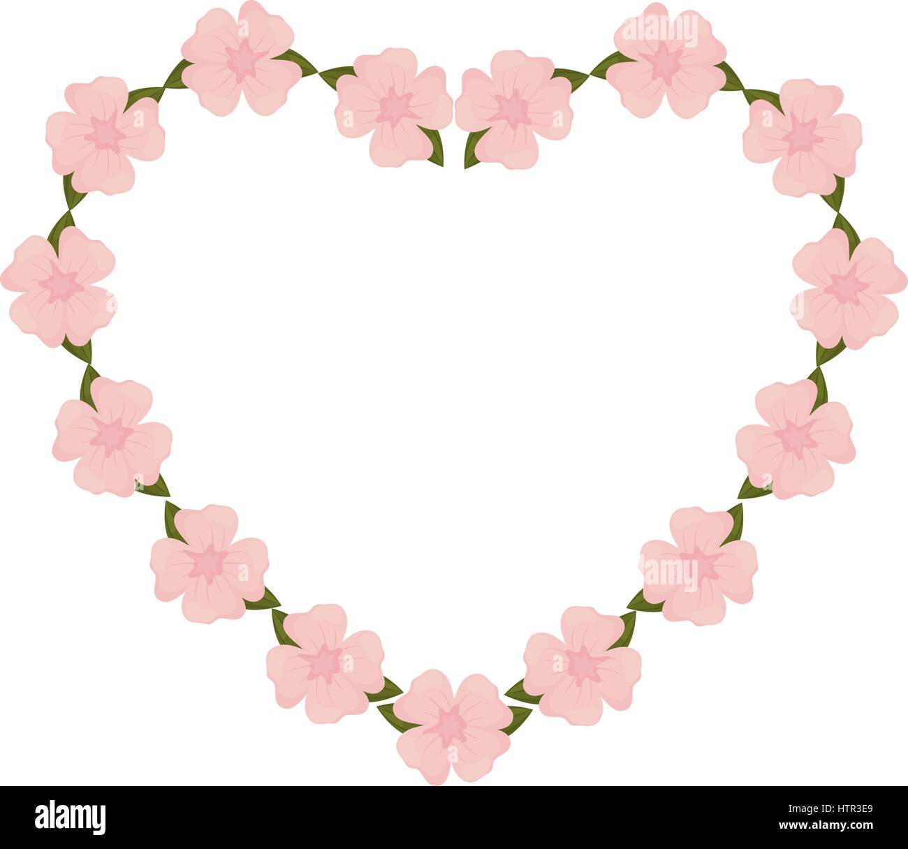 cute heart flowers decoration Stock Vector Image & Art - Alamy