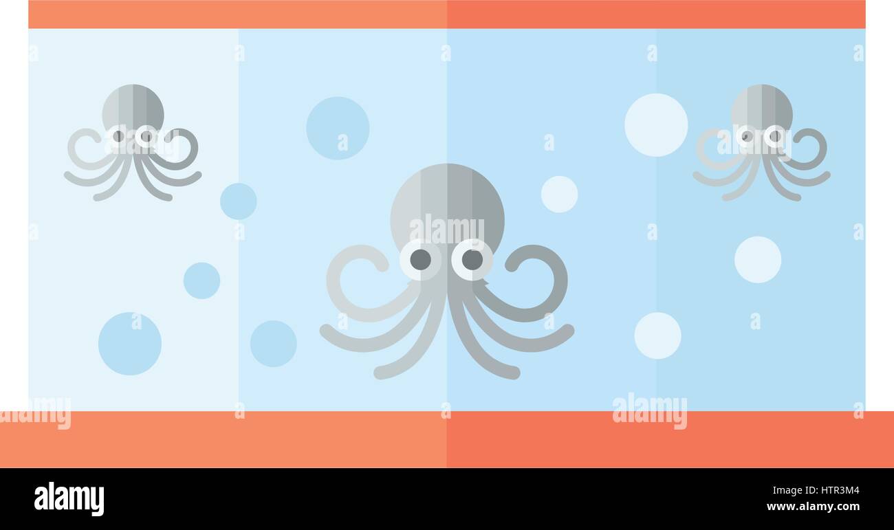 Gray Squid in fish tank Stock Vector Image & Art - Alamy