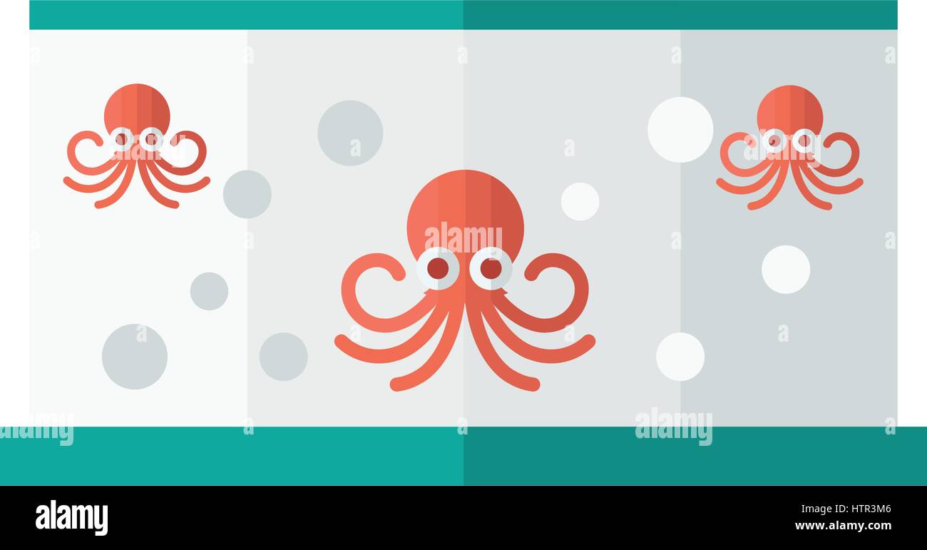 Red Squid in fish tank Stock Vector Image & Art - Alamy