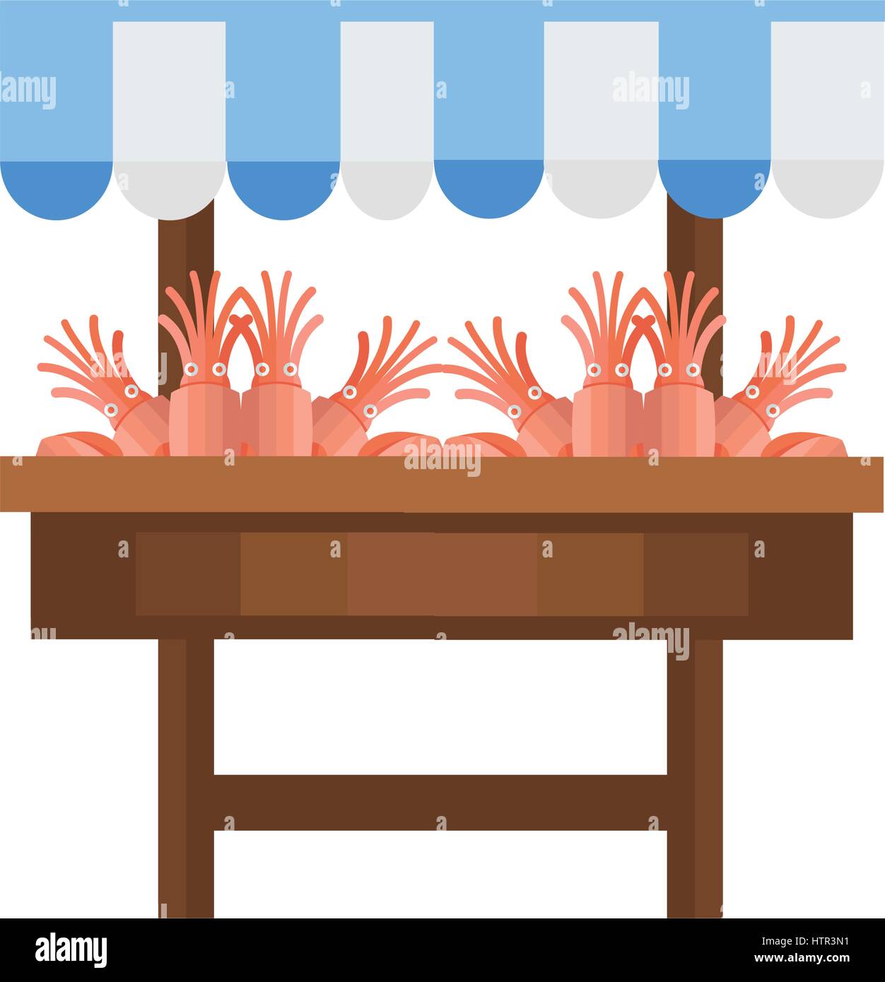 fresh Orange Squid market Stock Vector Image & Art - Alamy