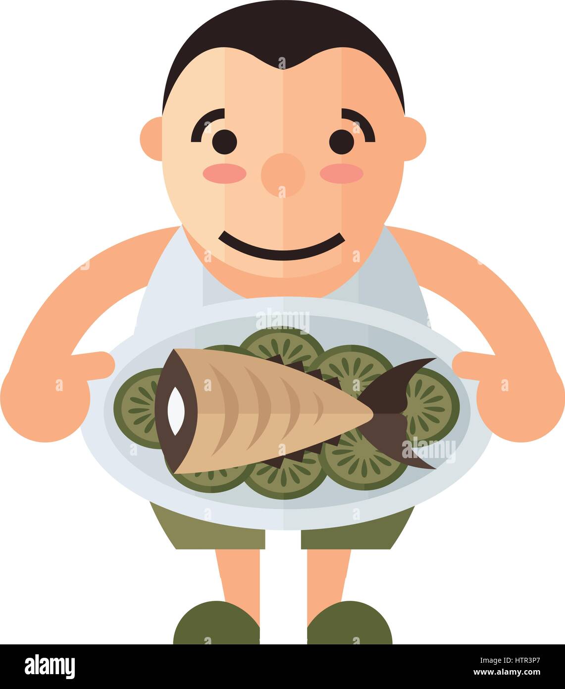 Man fish and chips Stock Vector Images - Alamy