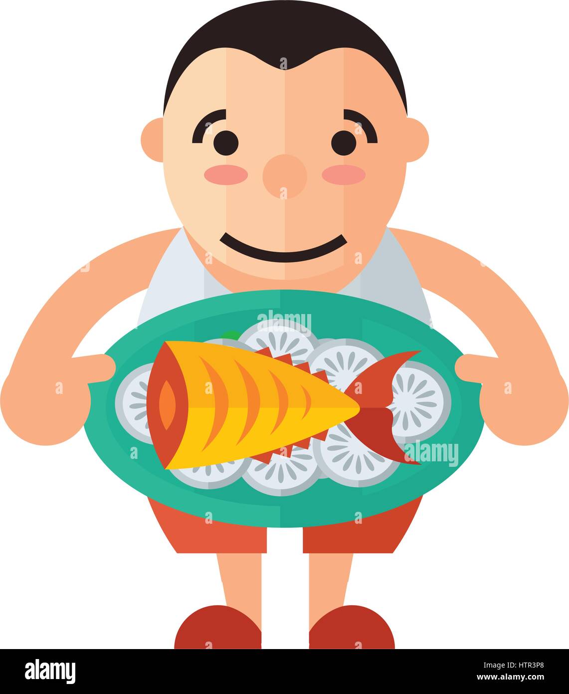 Man fish and chips Stock Vector Images - Alamy