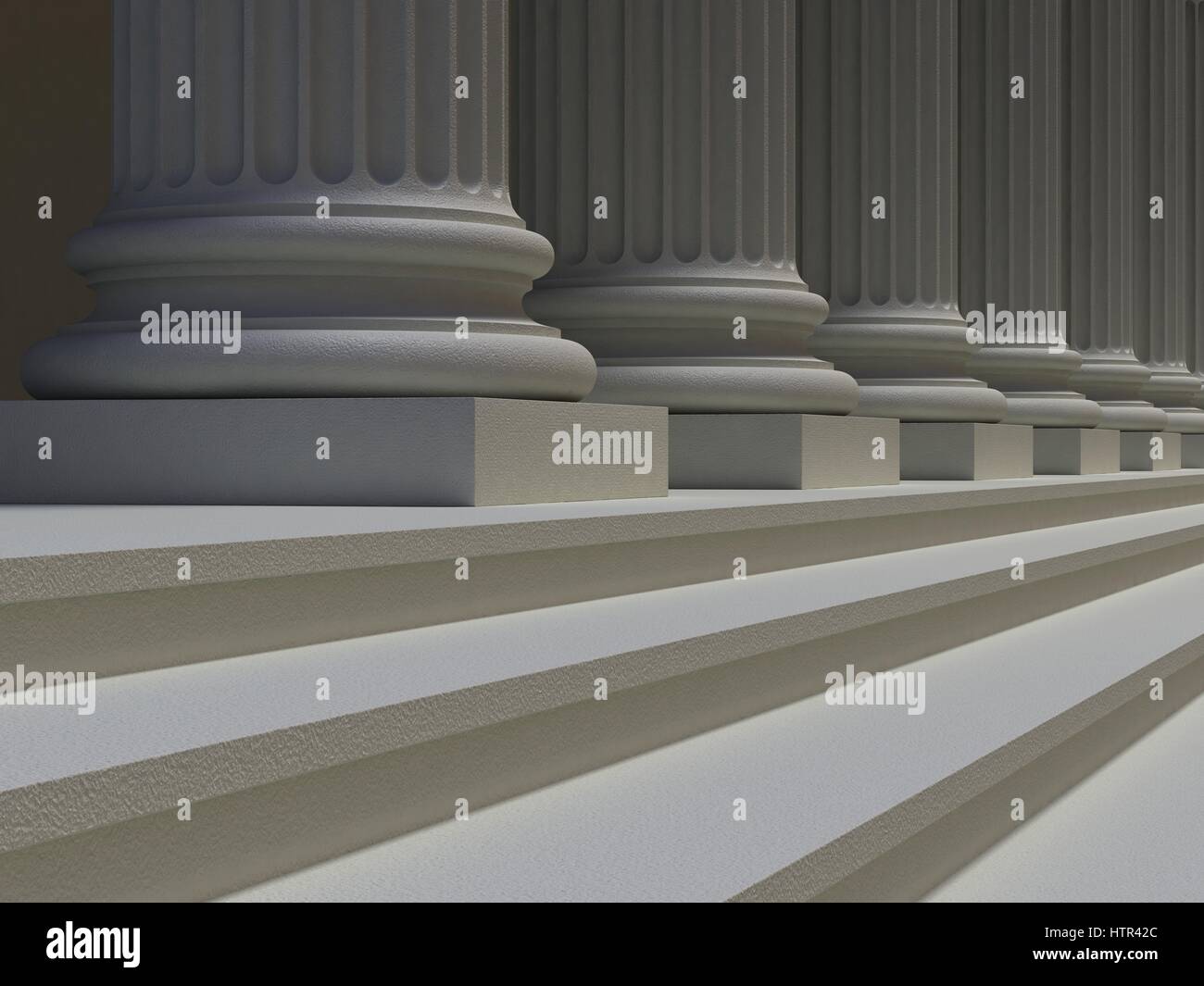 Ionic columns and steps. Row of Ionic columns and stair steps ...