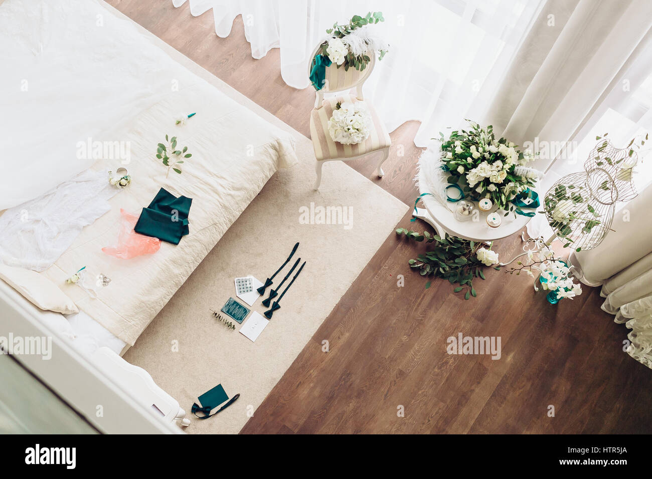 Room in wedding preparation process, vertical photo Stock Photo - Alamy