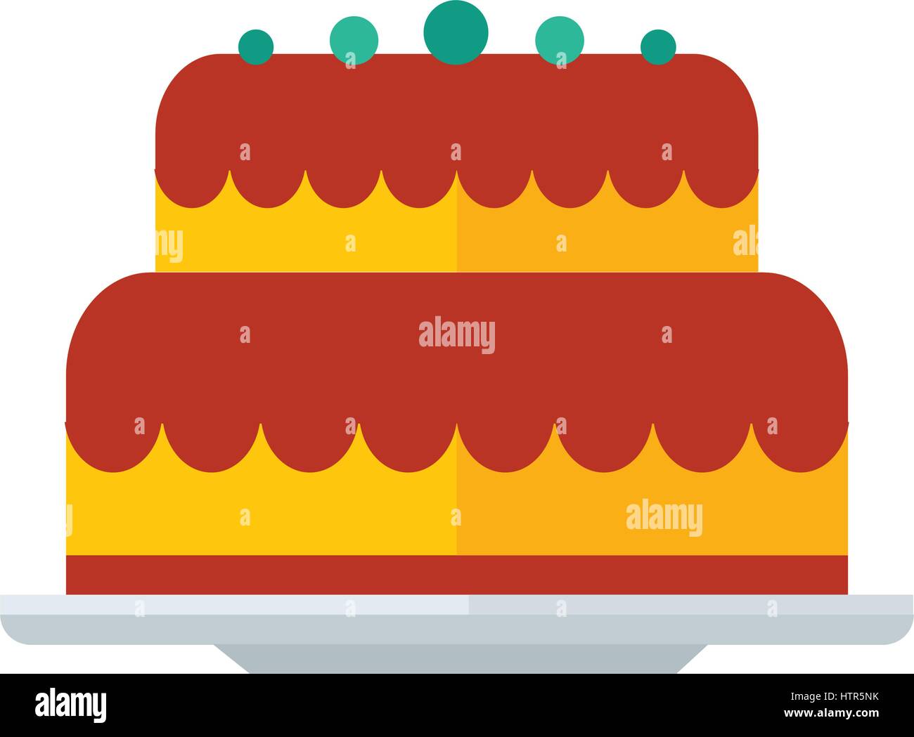 cartoon cake icon on dish yellow tone color Stock Vector Image & Art ...