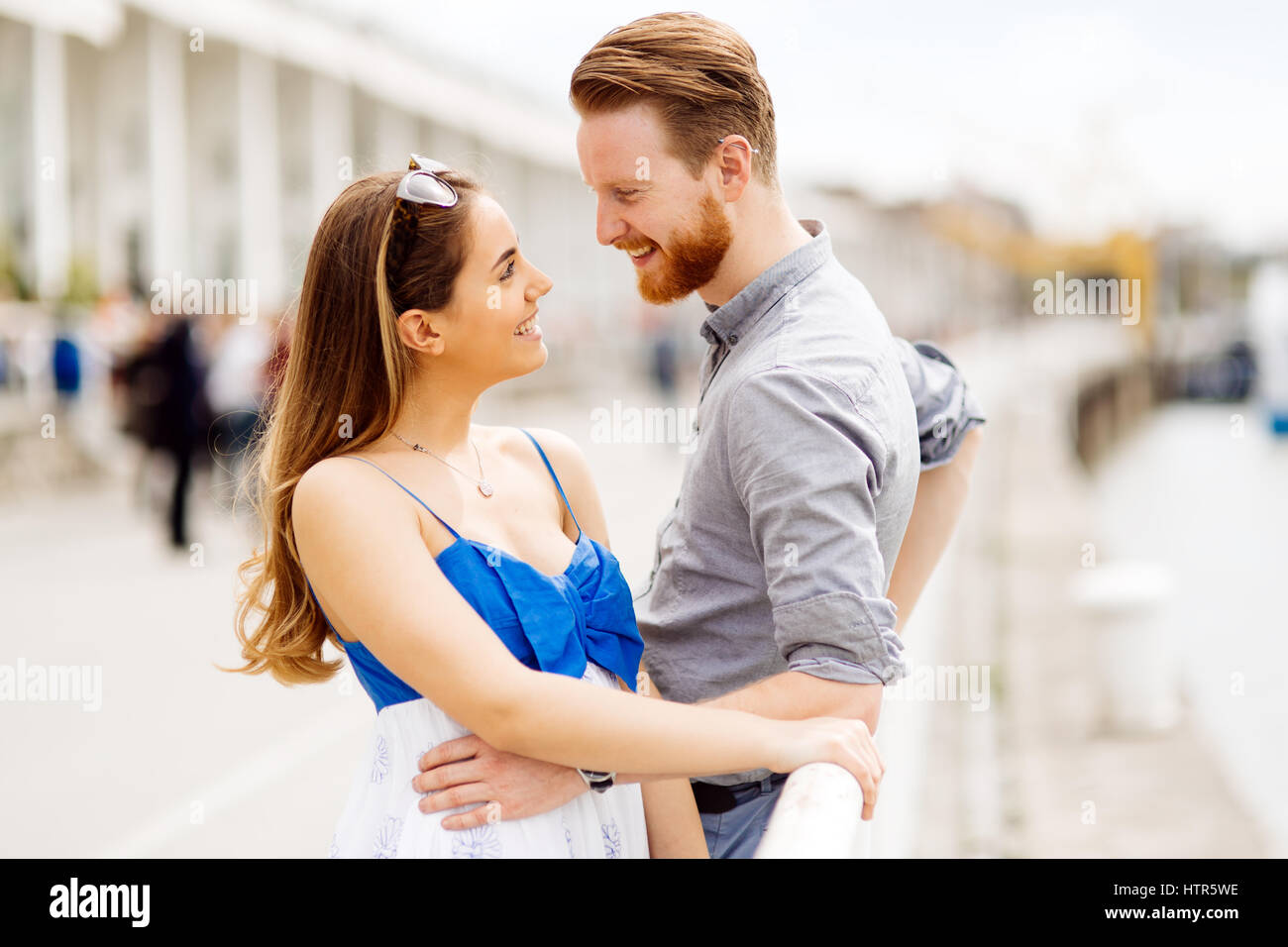 Couple enjoying time spent together outdoors Stock Photo - Alamy