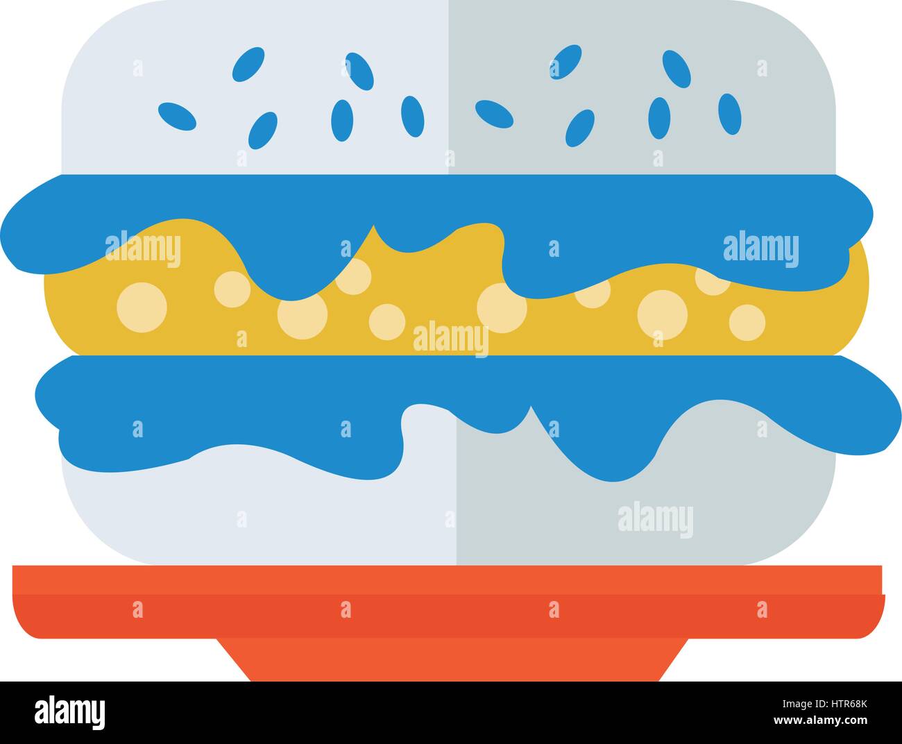 burger cartoon on dish Stock Vector Image & Art - Alamy