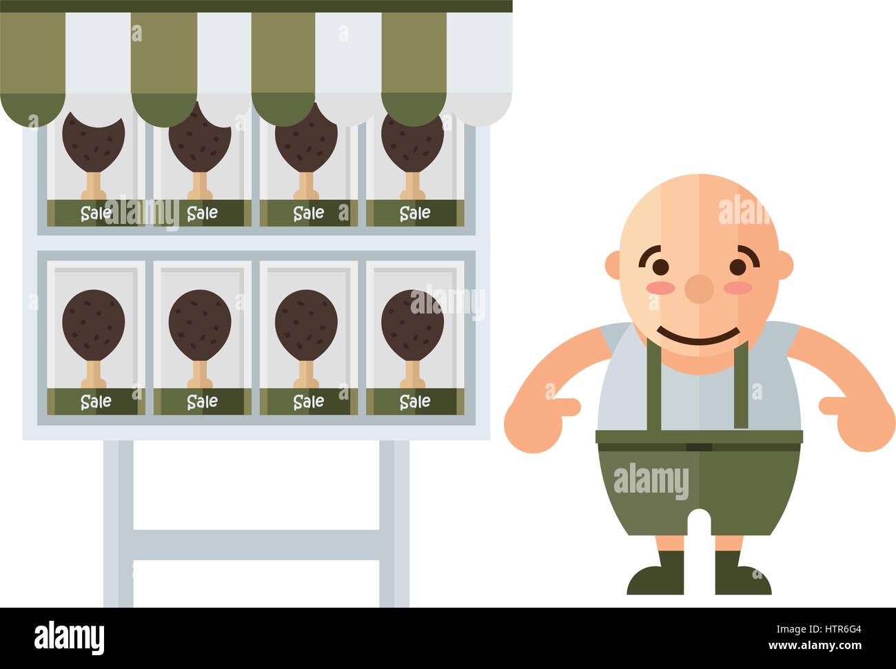 man in Fried chicken shop icon, brown Color Stock Vector Image & Art ...