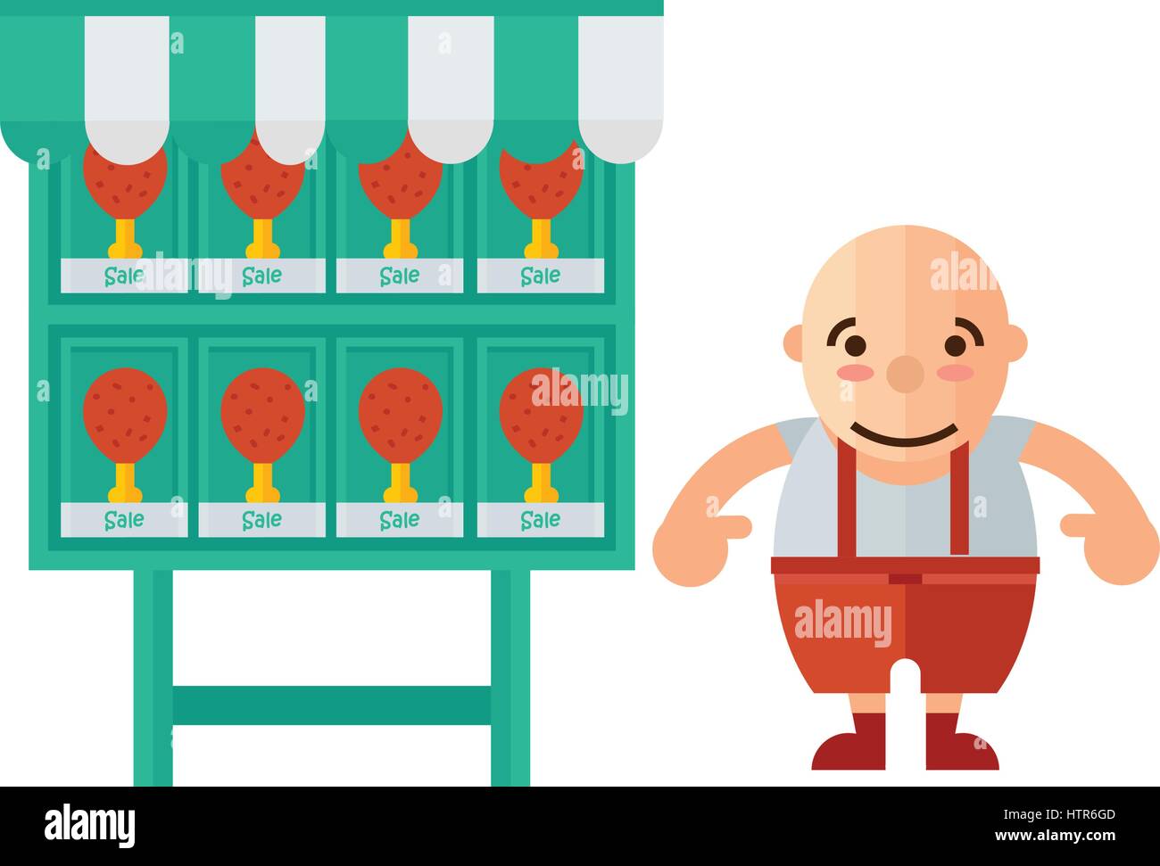 Man and chicken leg Stock Vector Images - Alamy