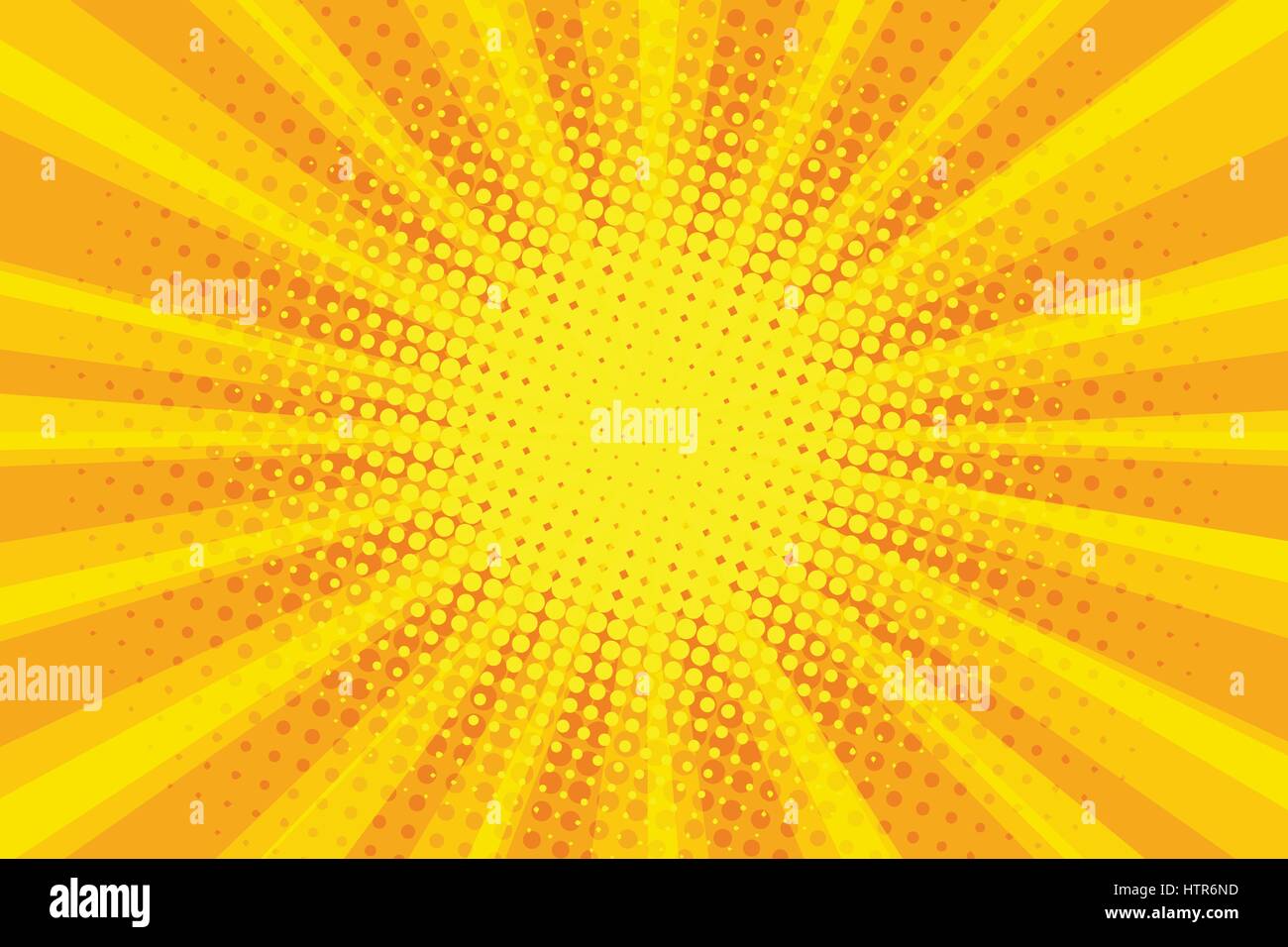 yellow orange sun pop art retro rays background Stock Vector Image ...