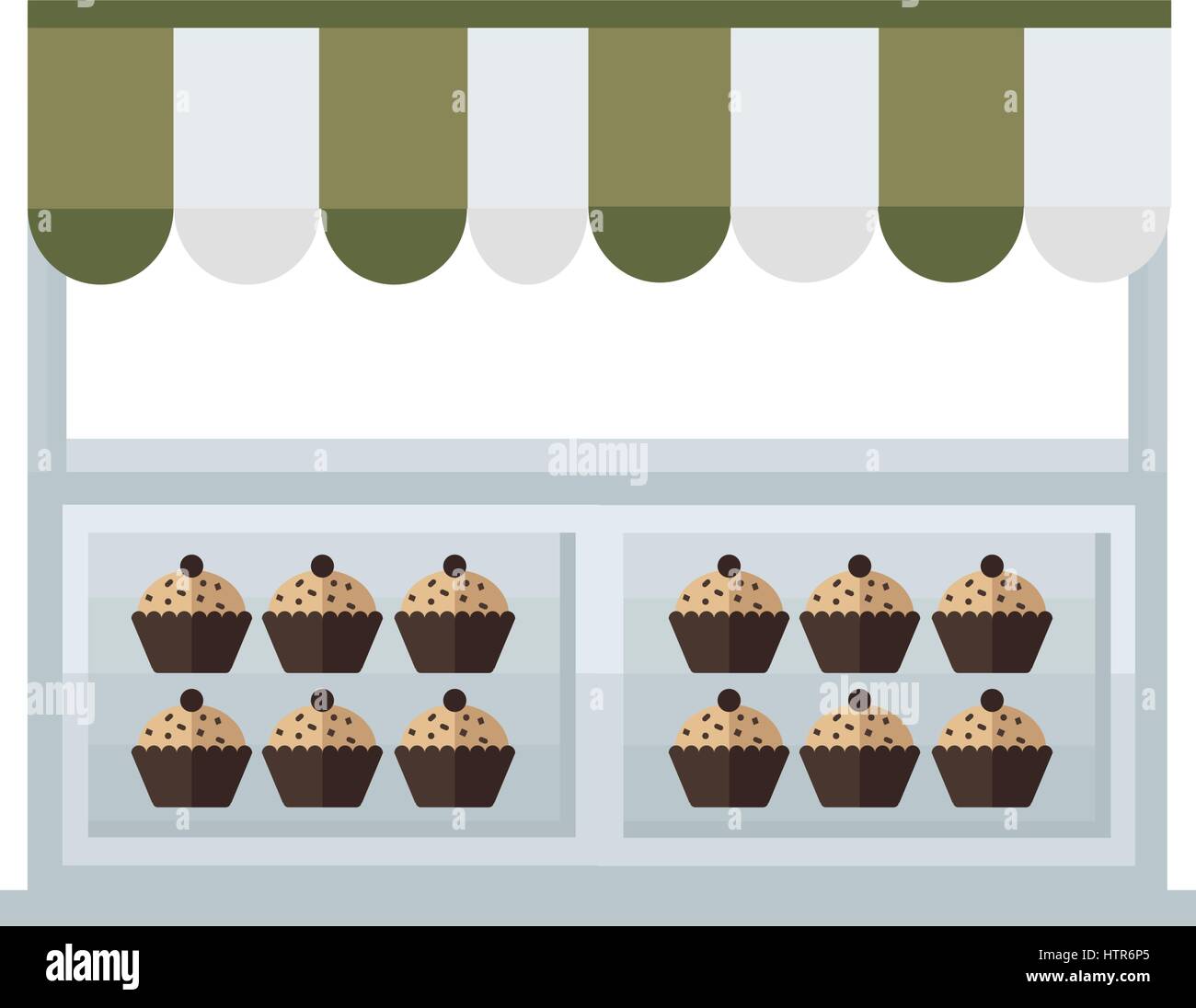 cup cake shop cartoon green, brown color Stock Vector Image & Art - Alamy