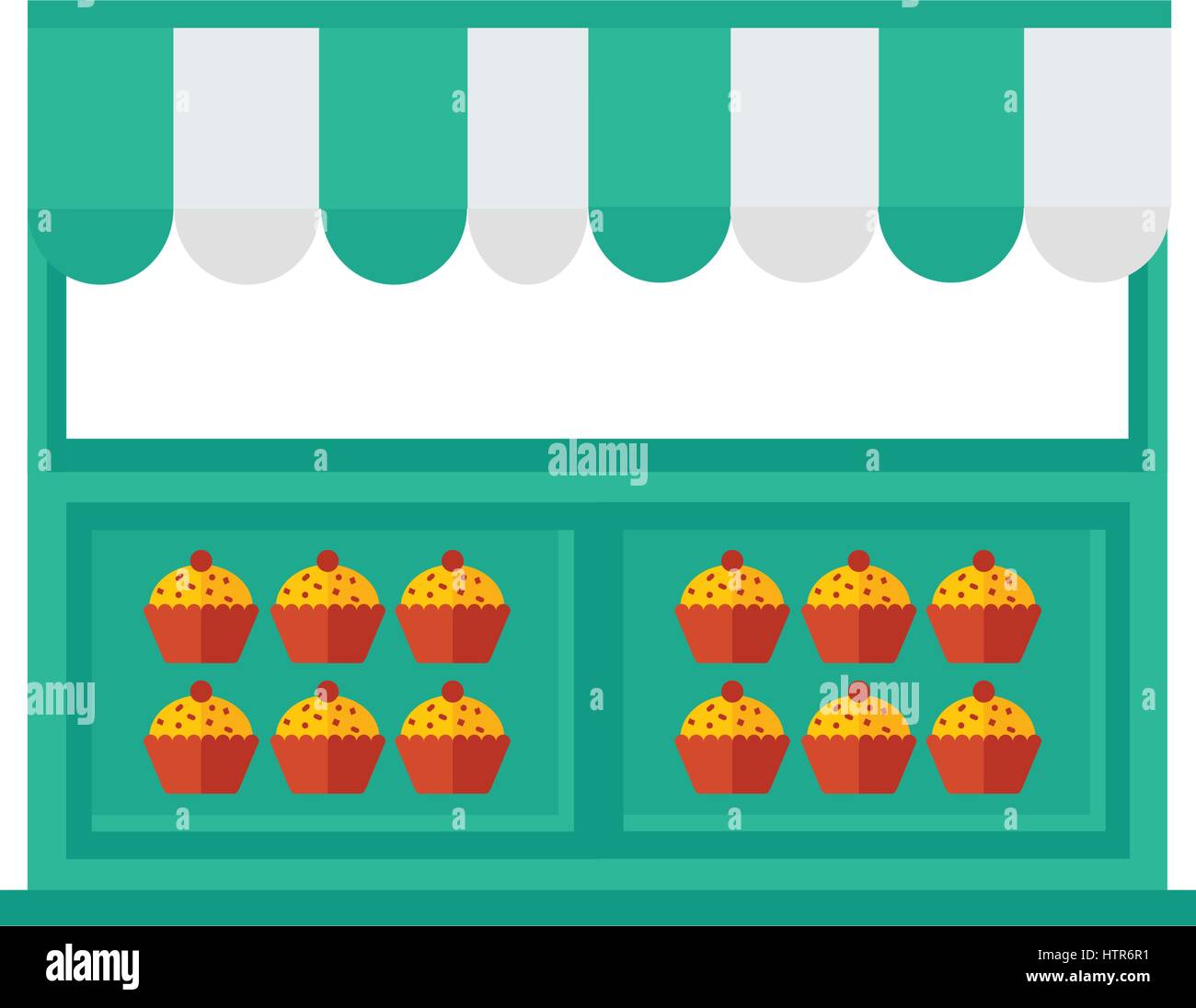 cup cake shop cartoon green, orange color Stock Vector Image & Art - Alamy