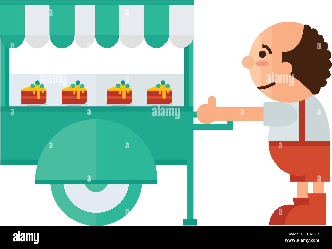 cake cart icon cartoon green, orange color Stock Vector Image & Art - Alamy
