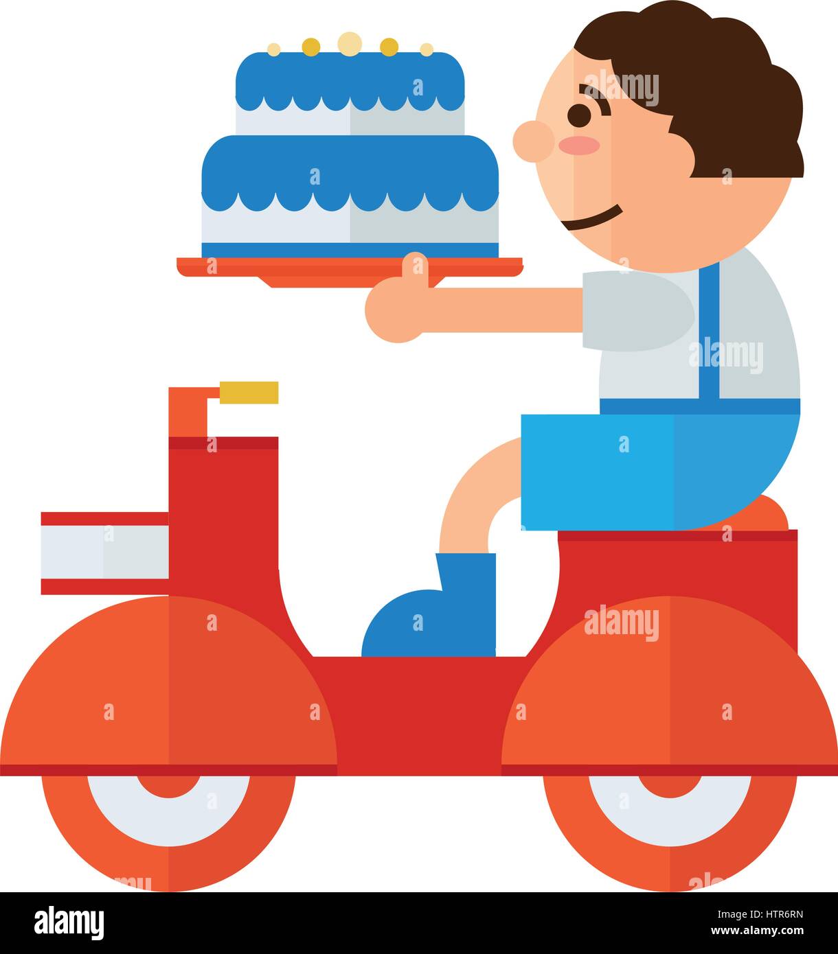 man Delivery cake birthday cartoon Stock Vector Image & Art - Alamy