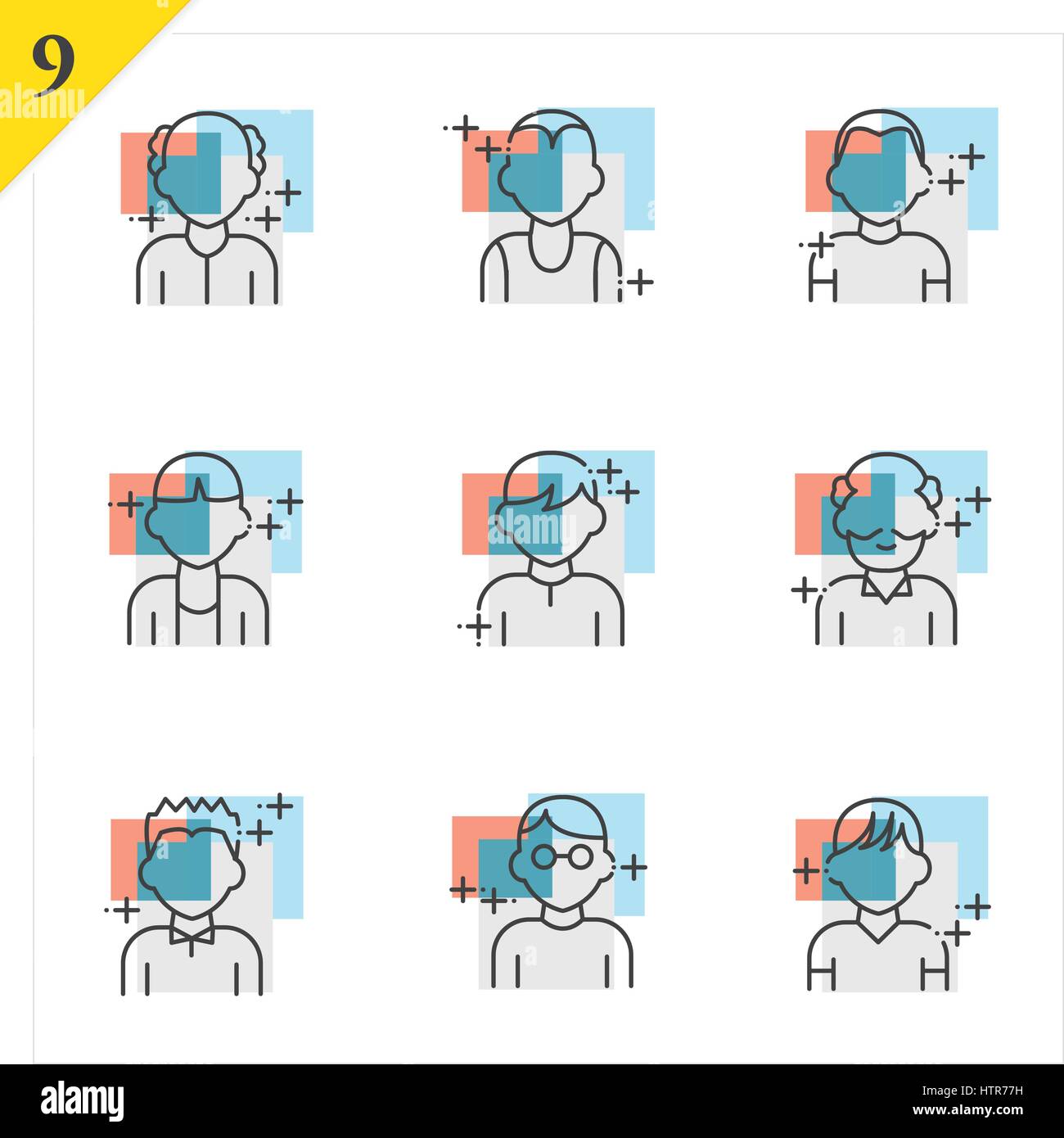 human avatars icon Set 3 color Stock Vector Image & Art - Alamy