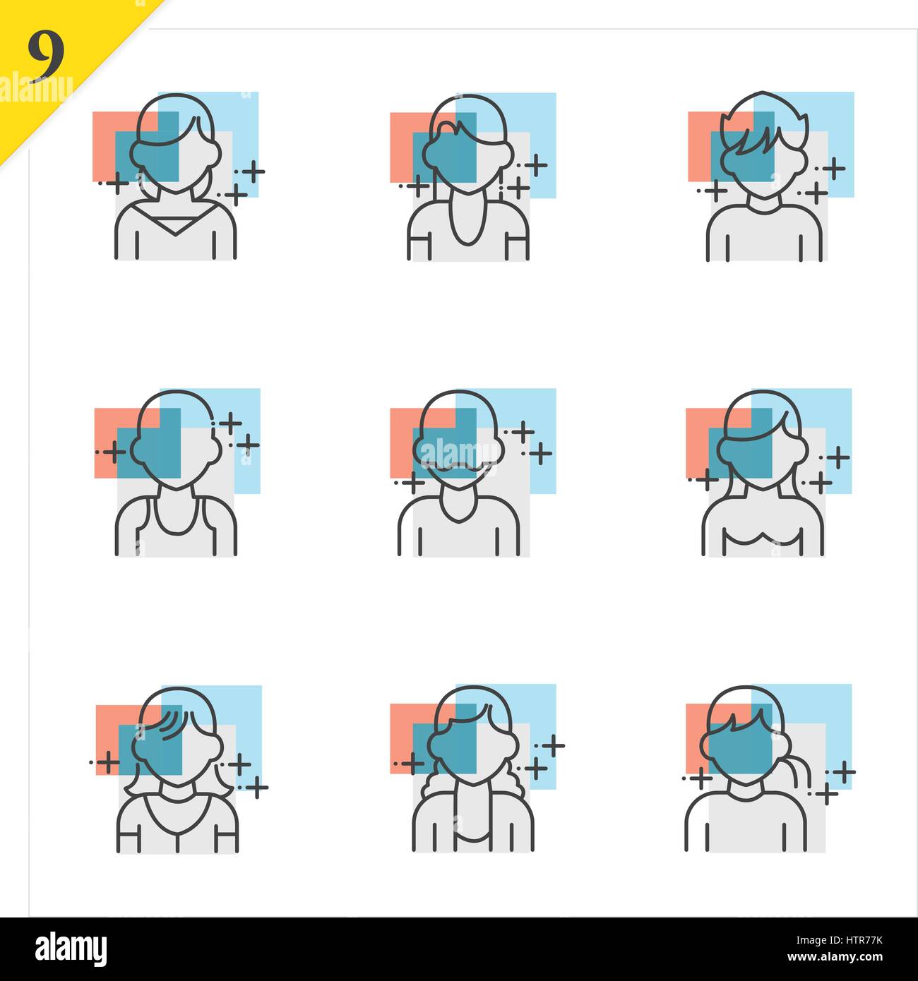 human icon Set 3 color Stock Vector Image & Art - Alamy