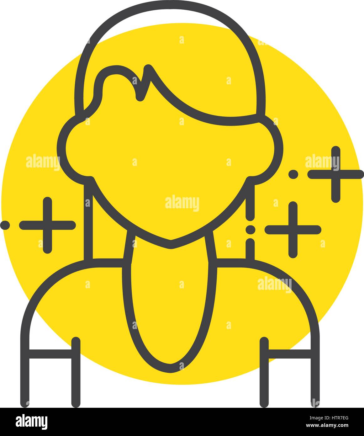 Teen, human avatars icon yellow mark Stock Vector Image & Art - Alamy